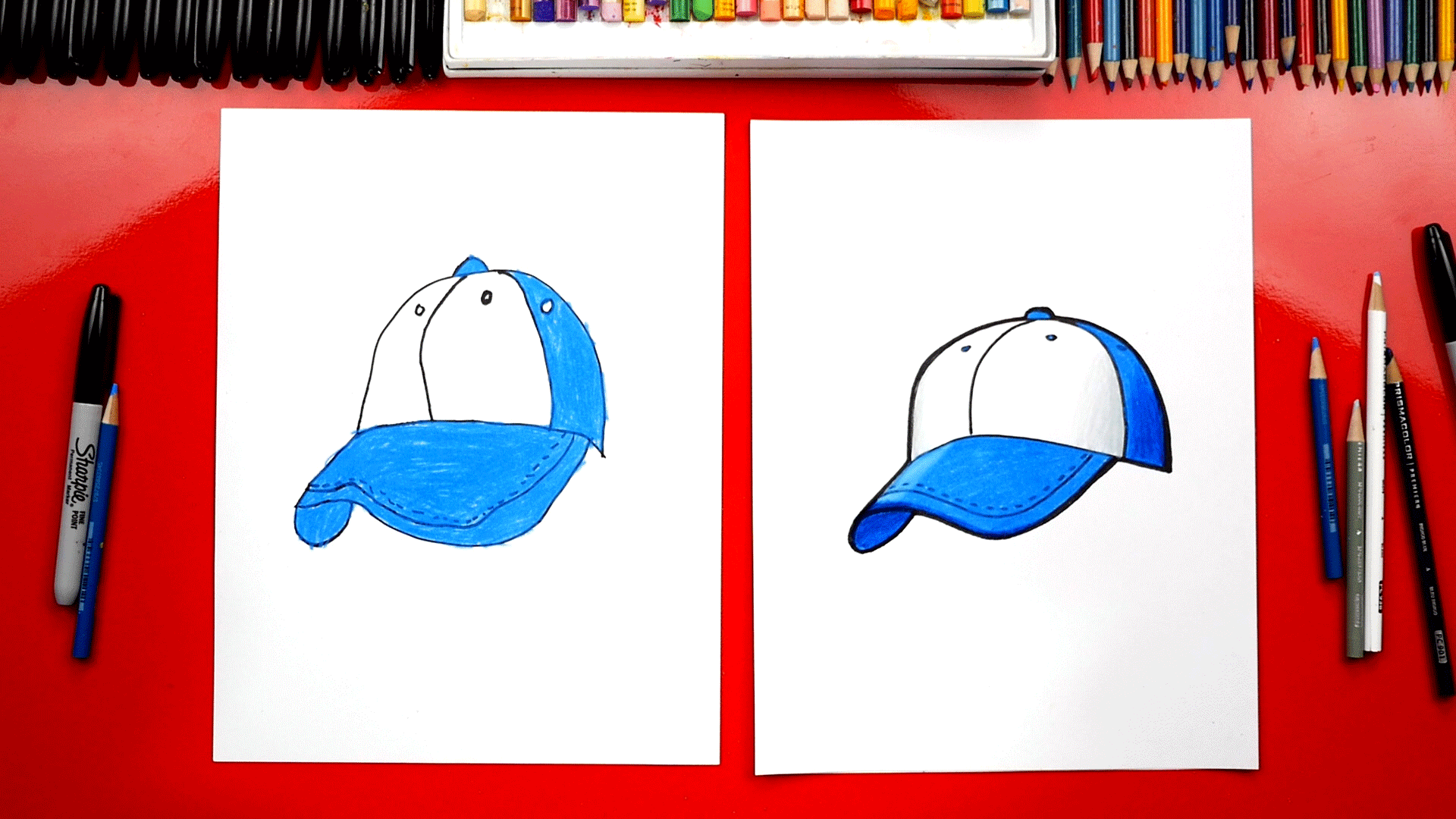 How To Draw A Baseball Hat Art For Kids Hub