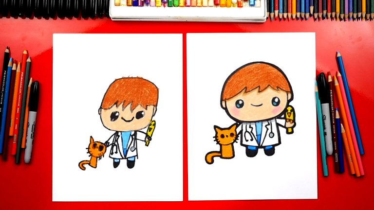 How To Draw A Veterinarian - Art For Kids Hub