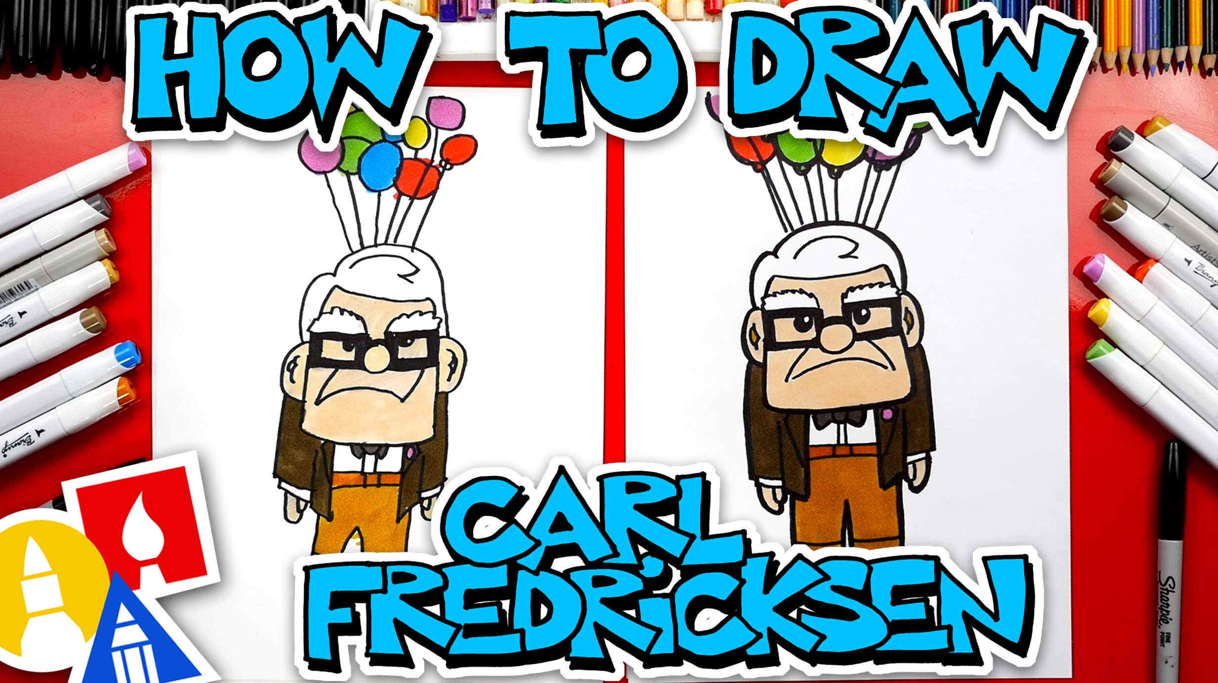 How To Draw Carl Fredricksen From Up - Art For Kids Hub