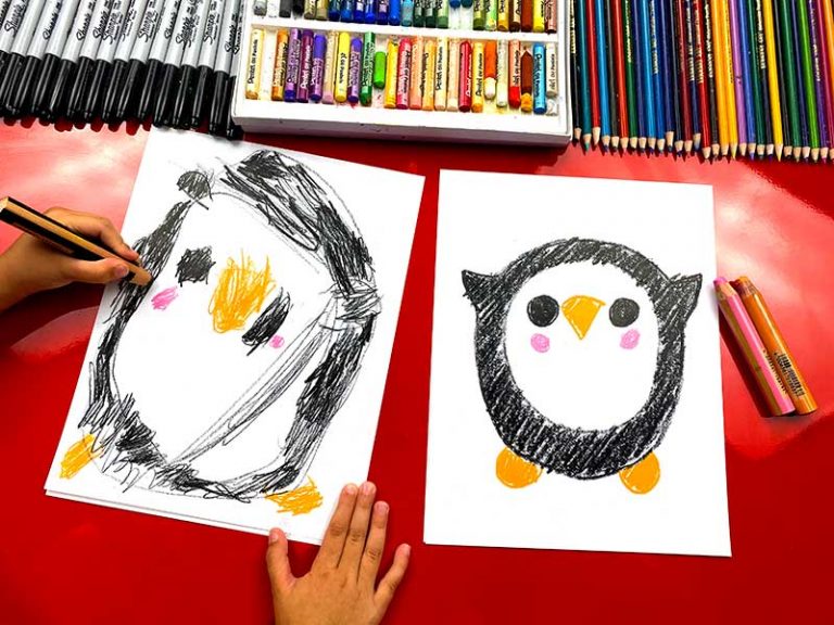 Drawing A Penguin With Shapes - Preschool - Art For Kids Hub