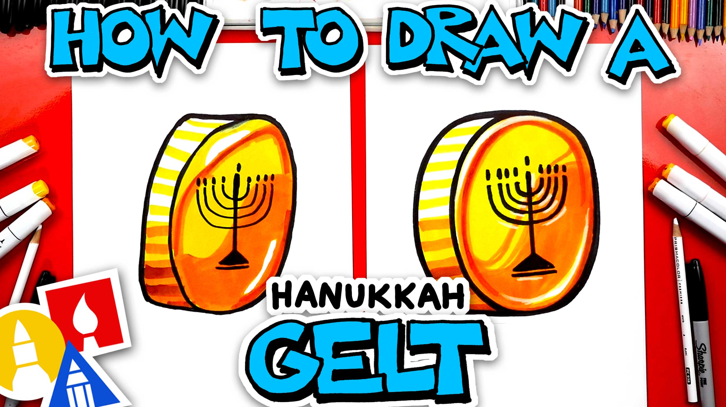 How To Draw A Gelt Chocolate Coin For Hanukkah