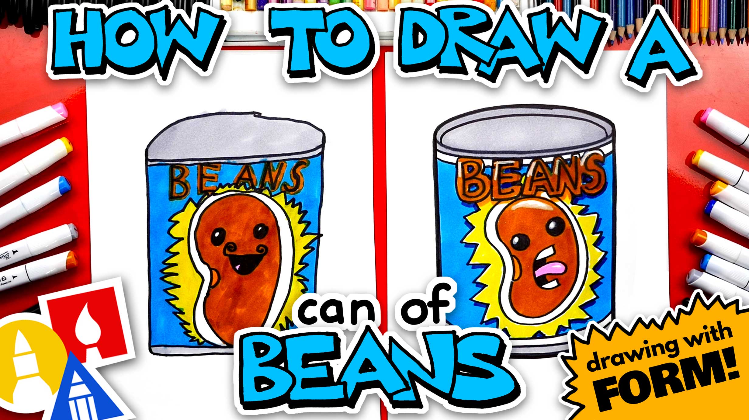 How To Draw A Funny Can Of Beans Using A Cylinder