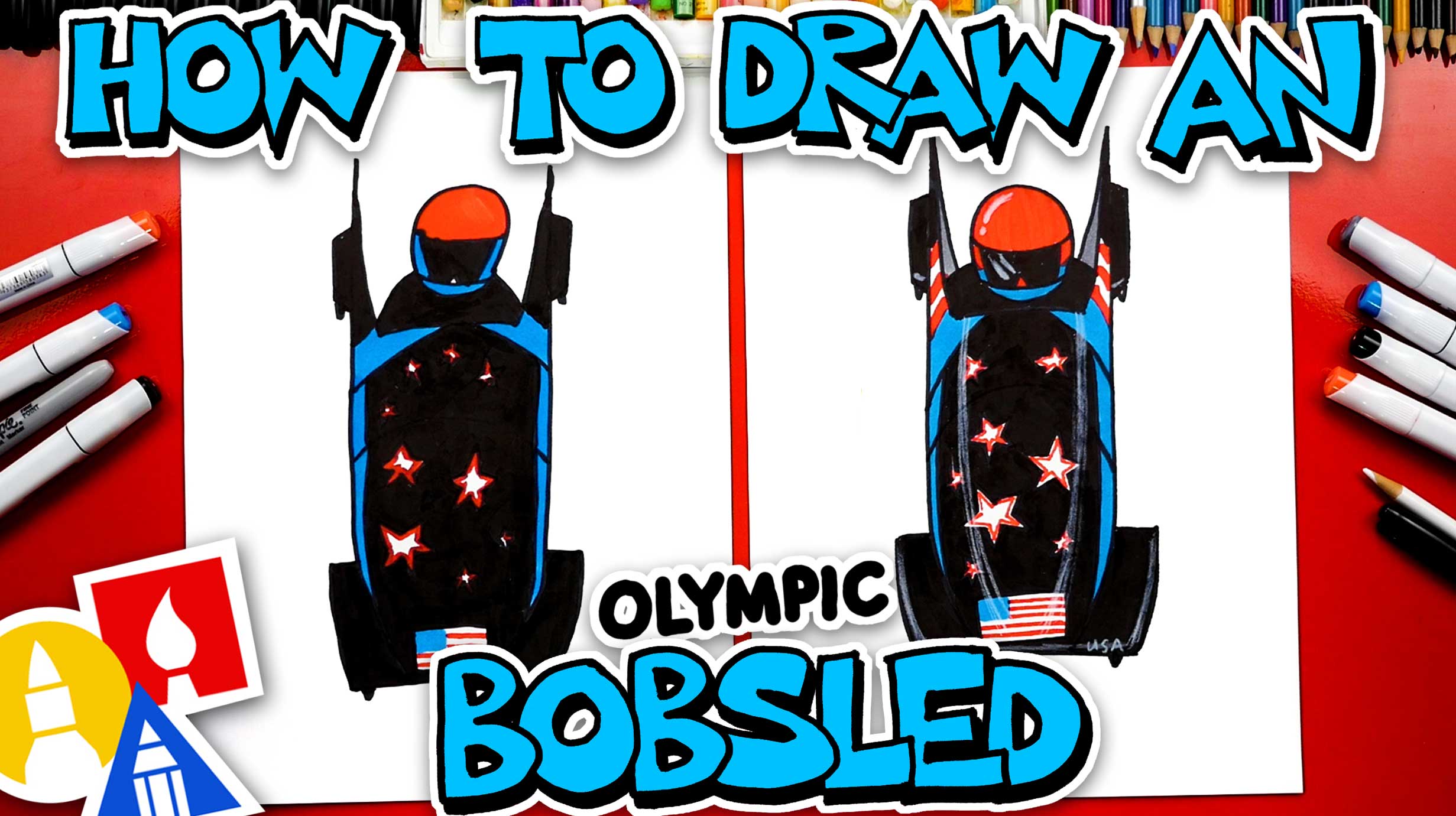 How To Draw An Olympic Bobsled - Art For Kids Hub