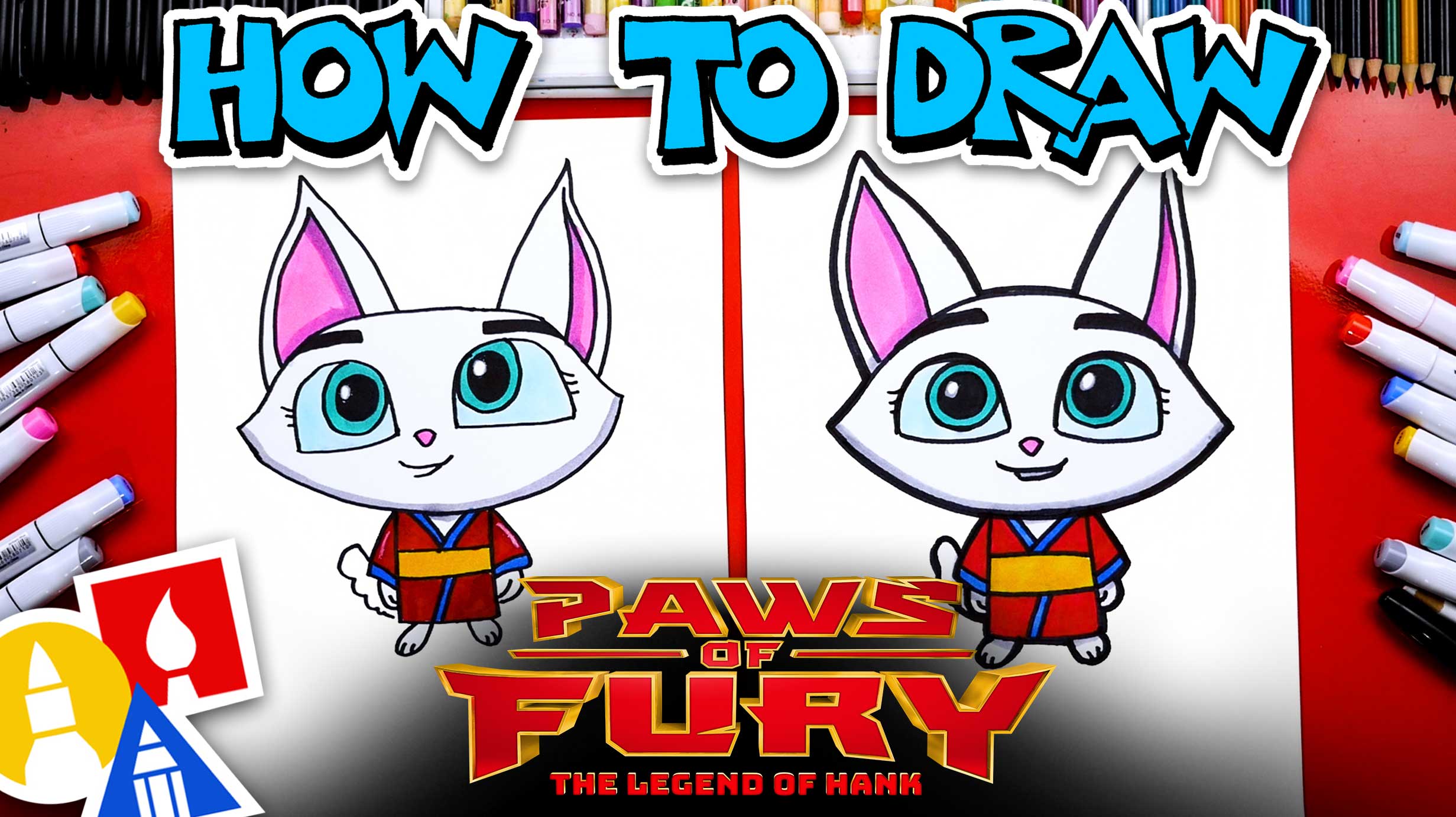 How To Draw Emiko From Paws Of Fury - Art For Kids Hub