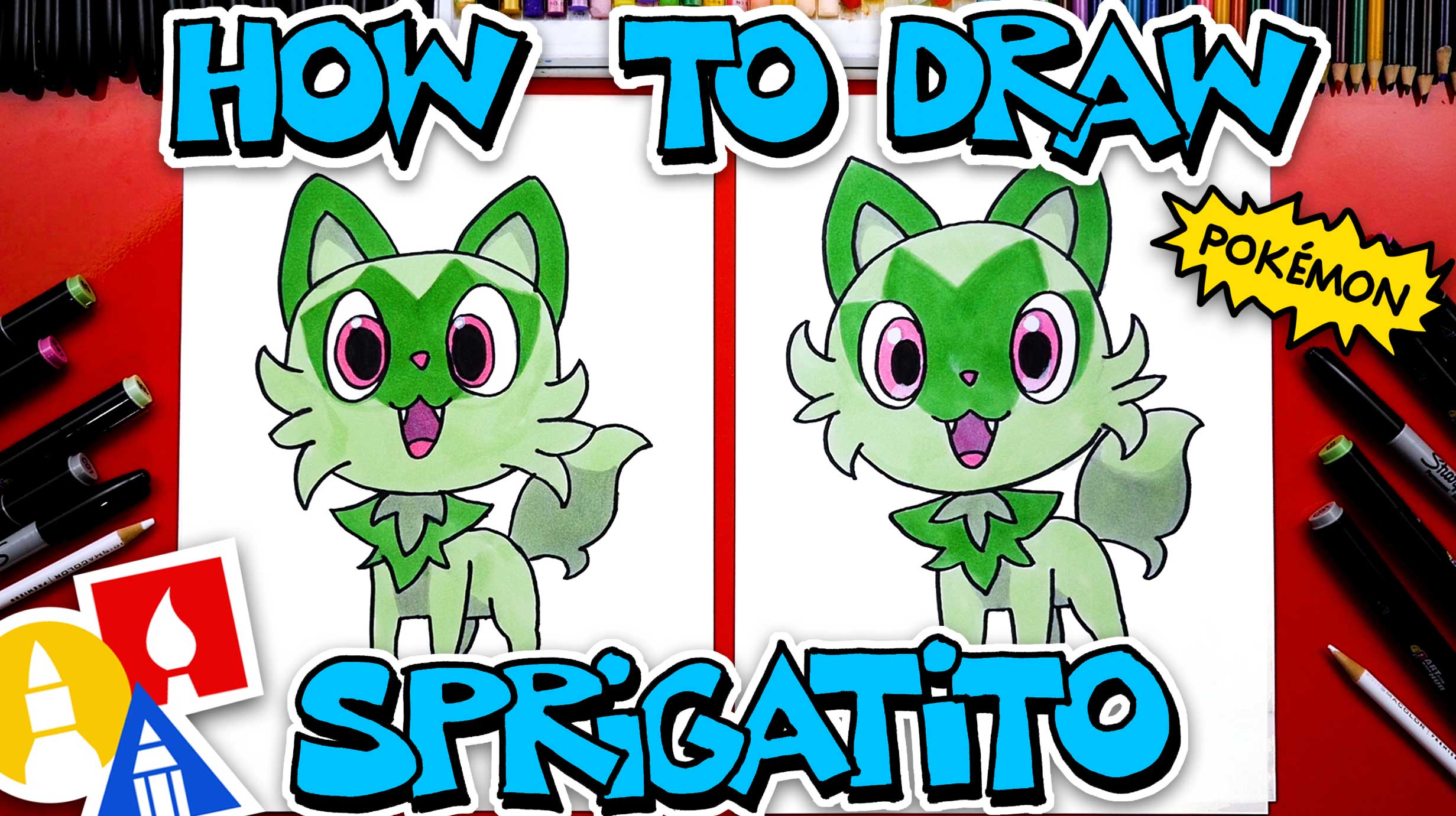 How To Draw Sprigatito Pokemon Art For Kids Hub