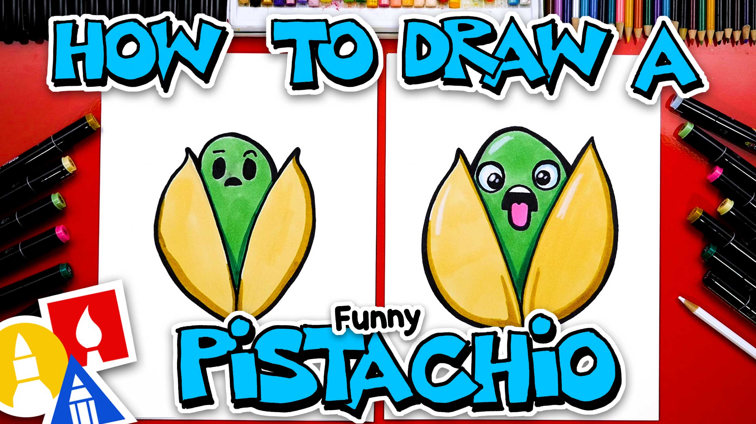 How To Draw A Funny Pistachio - Art For Kids Hub