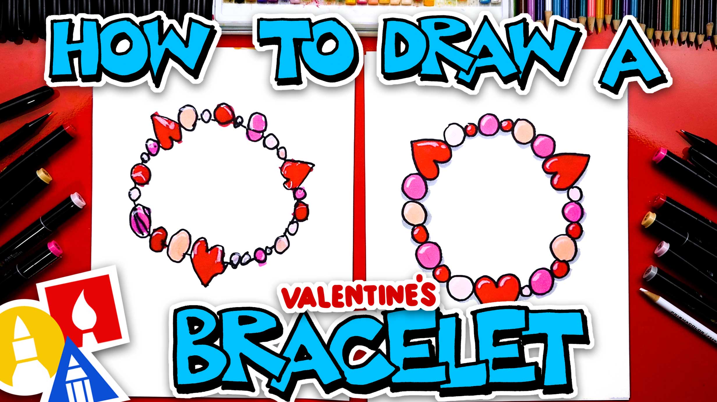 How To Draw A Valentine's Day Bracelet Necklace Jewelry