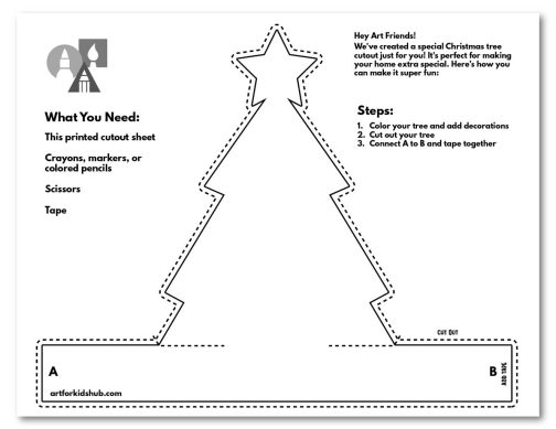 Funny Christmas Tree Cutout - Art For Kids Hub — Free Drawing Lessons ...