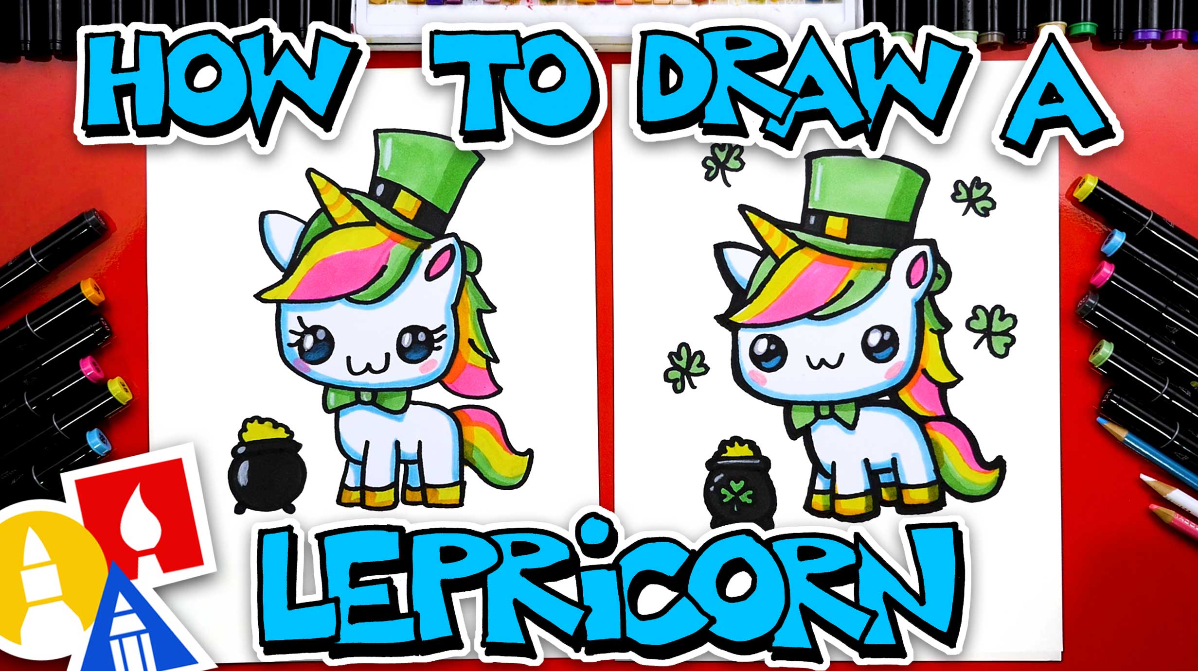 How To Draw A Lepricorn For St. Patrick's Day - Art For Kids Hub