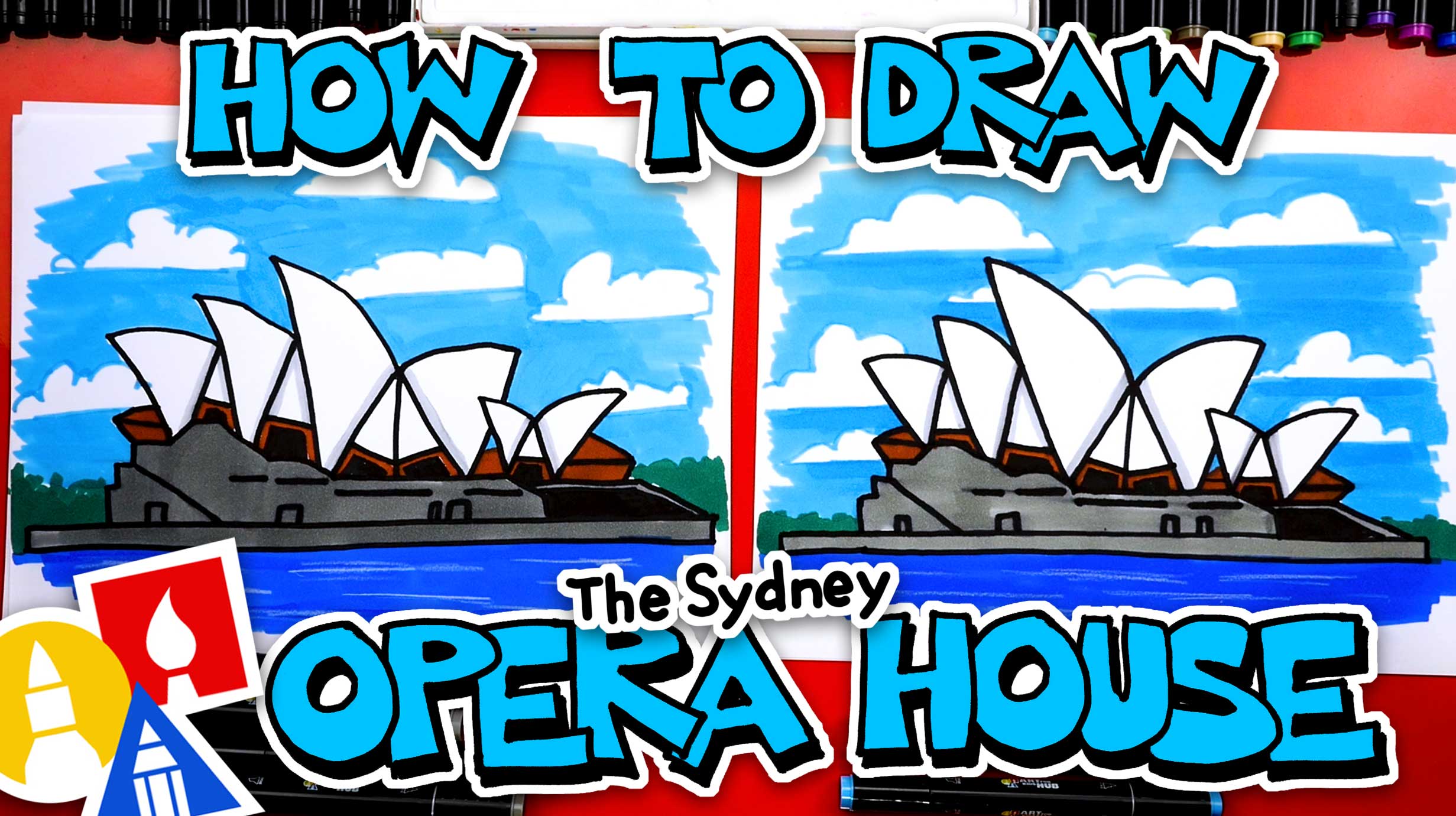 How To Draw The Sydney Opera House - Art For Kids Hub