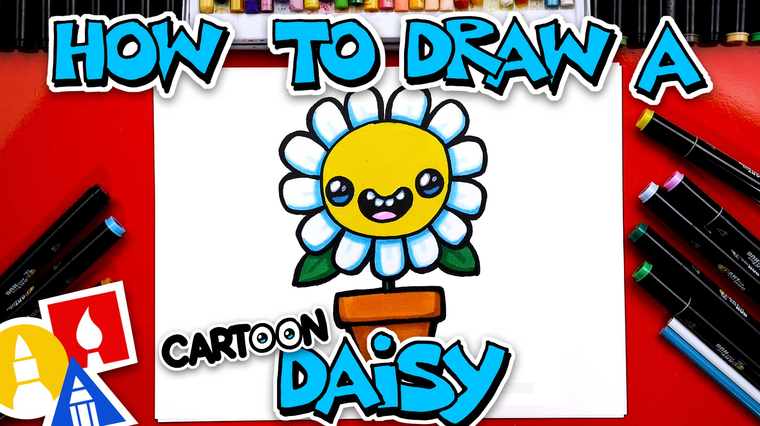 How To Draw A Cartoon Daisy - Art For Kids Hub