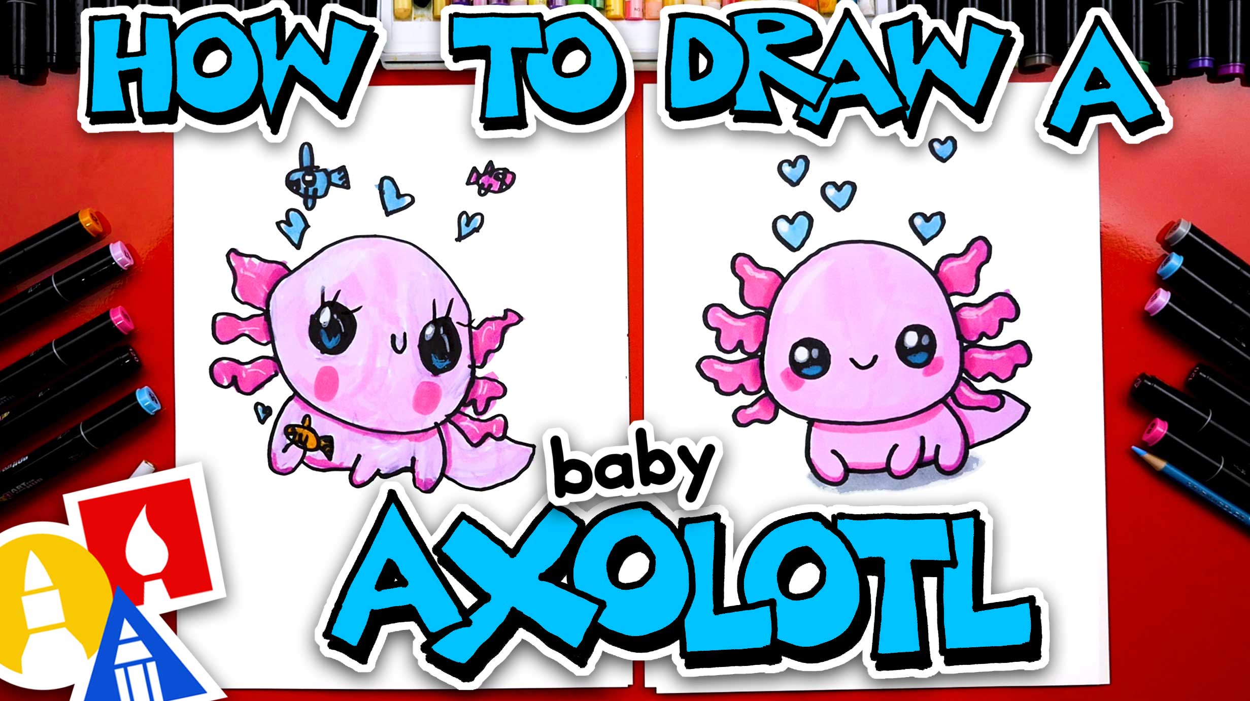 How To Draw A Baby Axolotl Art For Kids Hub