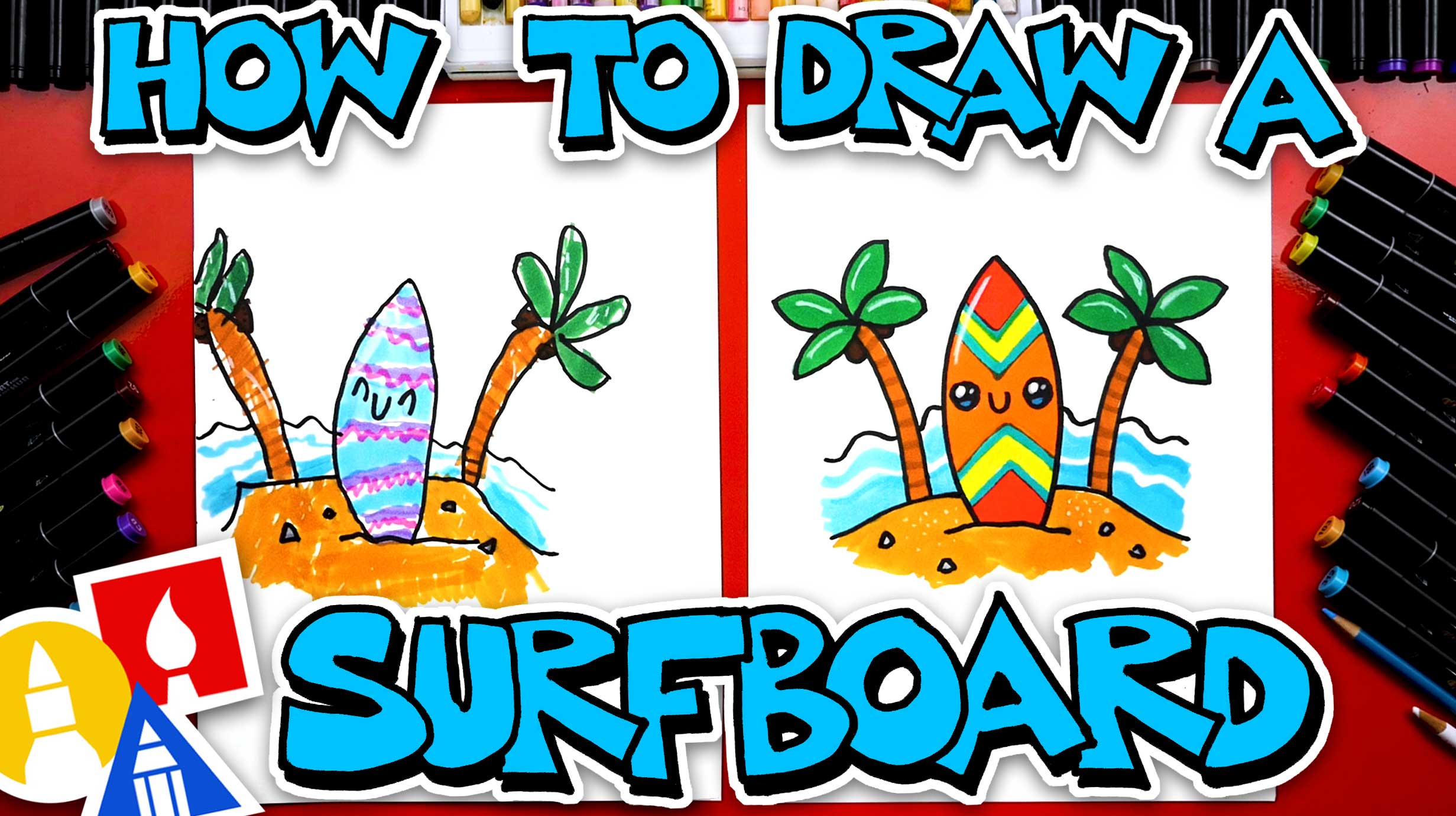 How To Draw A Surfboard - Art For Kids Hub