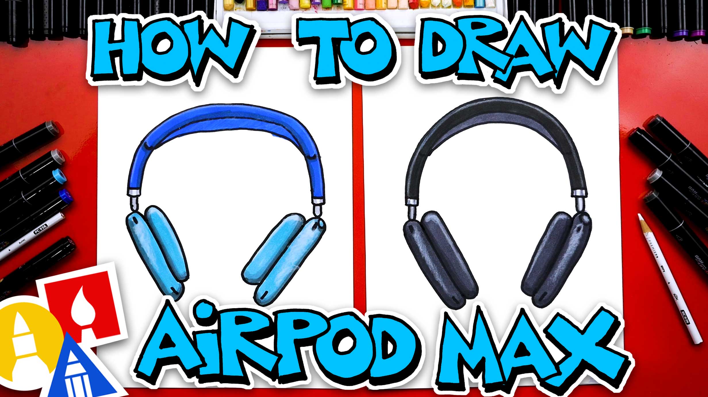 How To Draw AirPod Max Headphones - Art For Kids Hub