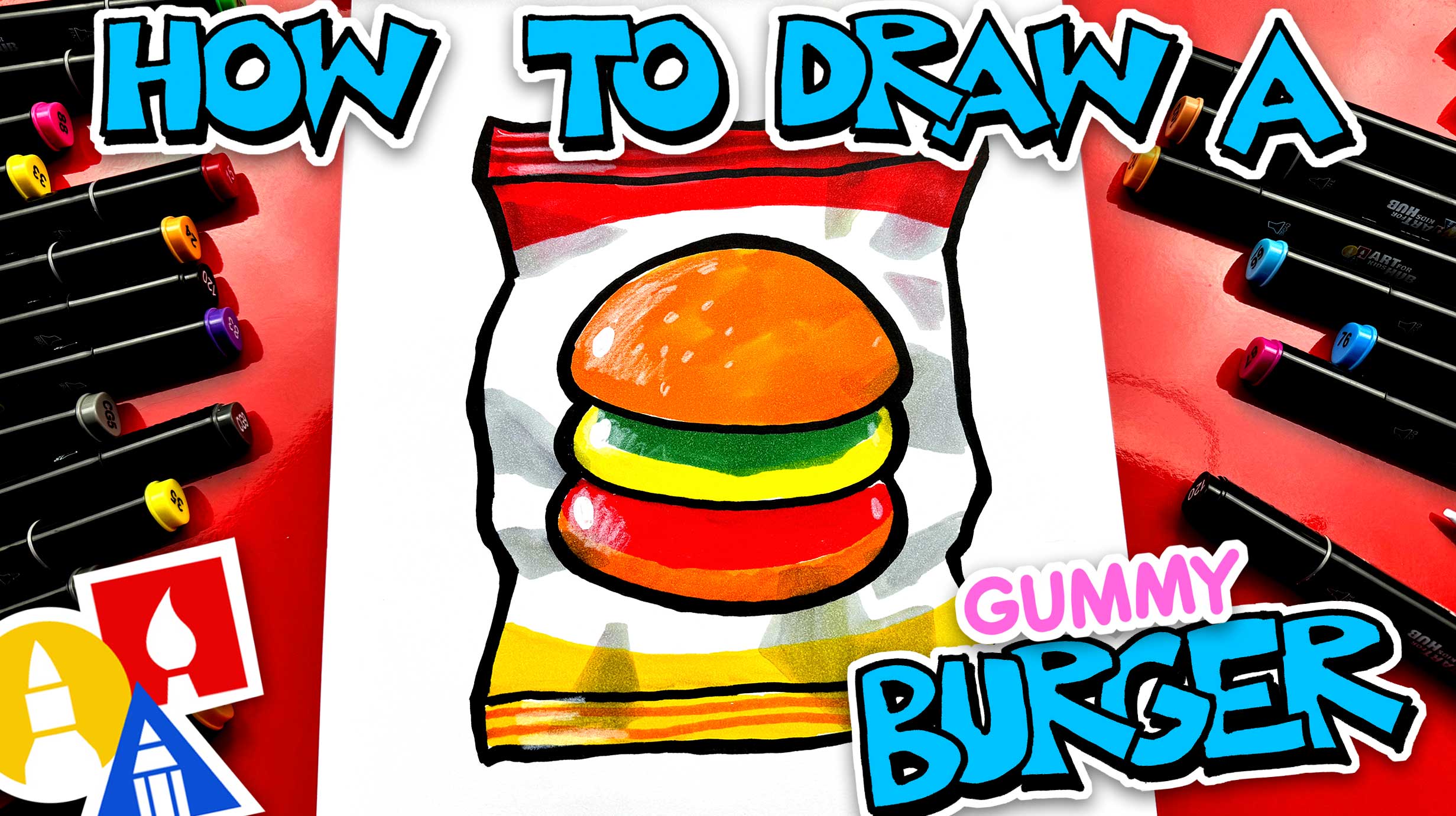 How To Draw A Gummy Burger - Art For Kids Hub