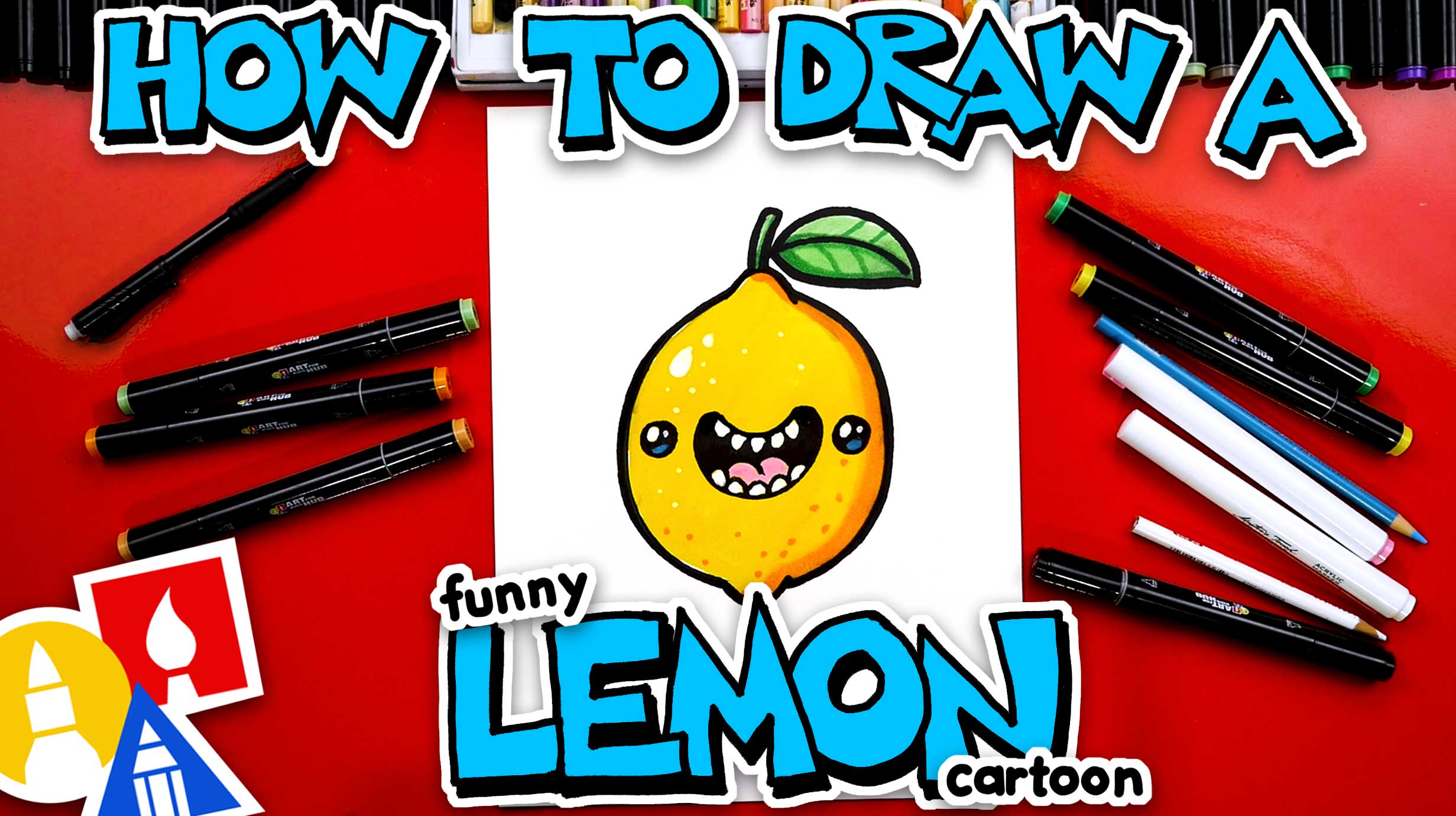 How To Draw A Funny Lemon Cartoon - Art For Kids Hub