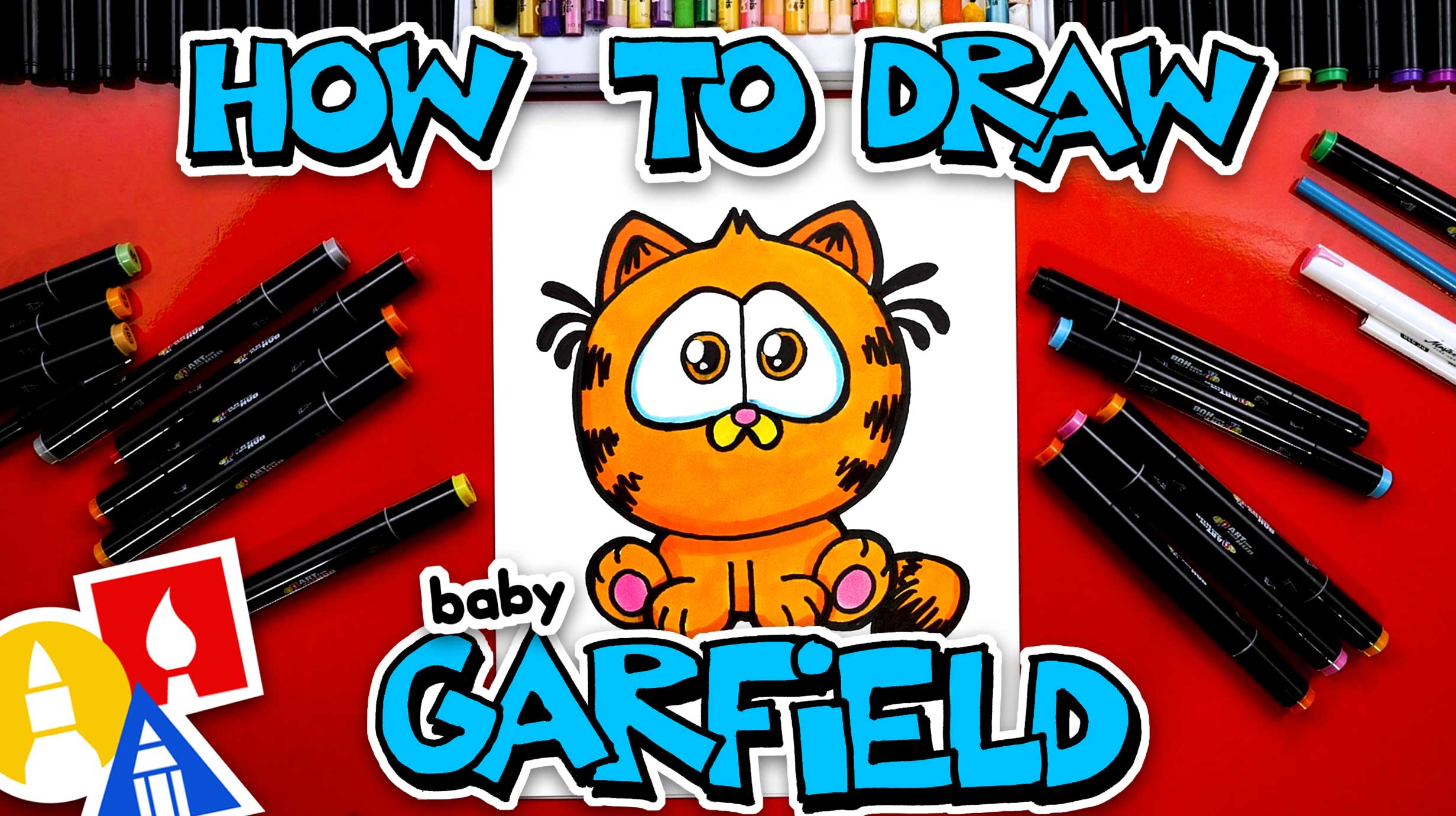 How To Draw Baby Garfield - Art For Kids Hub