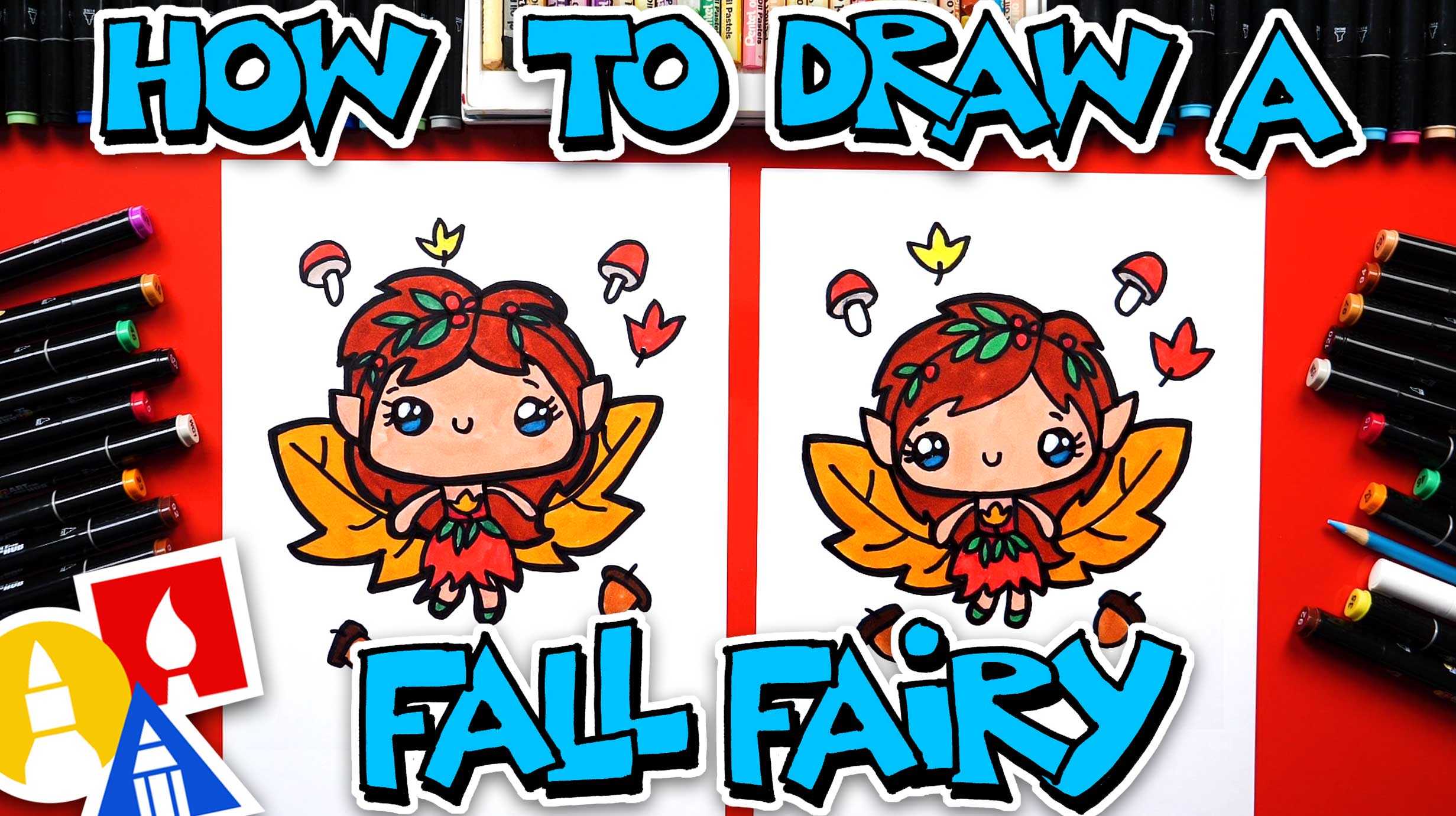 How To Draw A Cute Fall Fairy - Art For Kids Hub