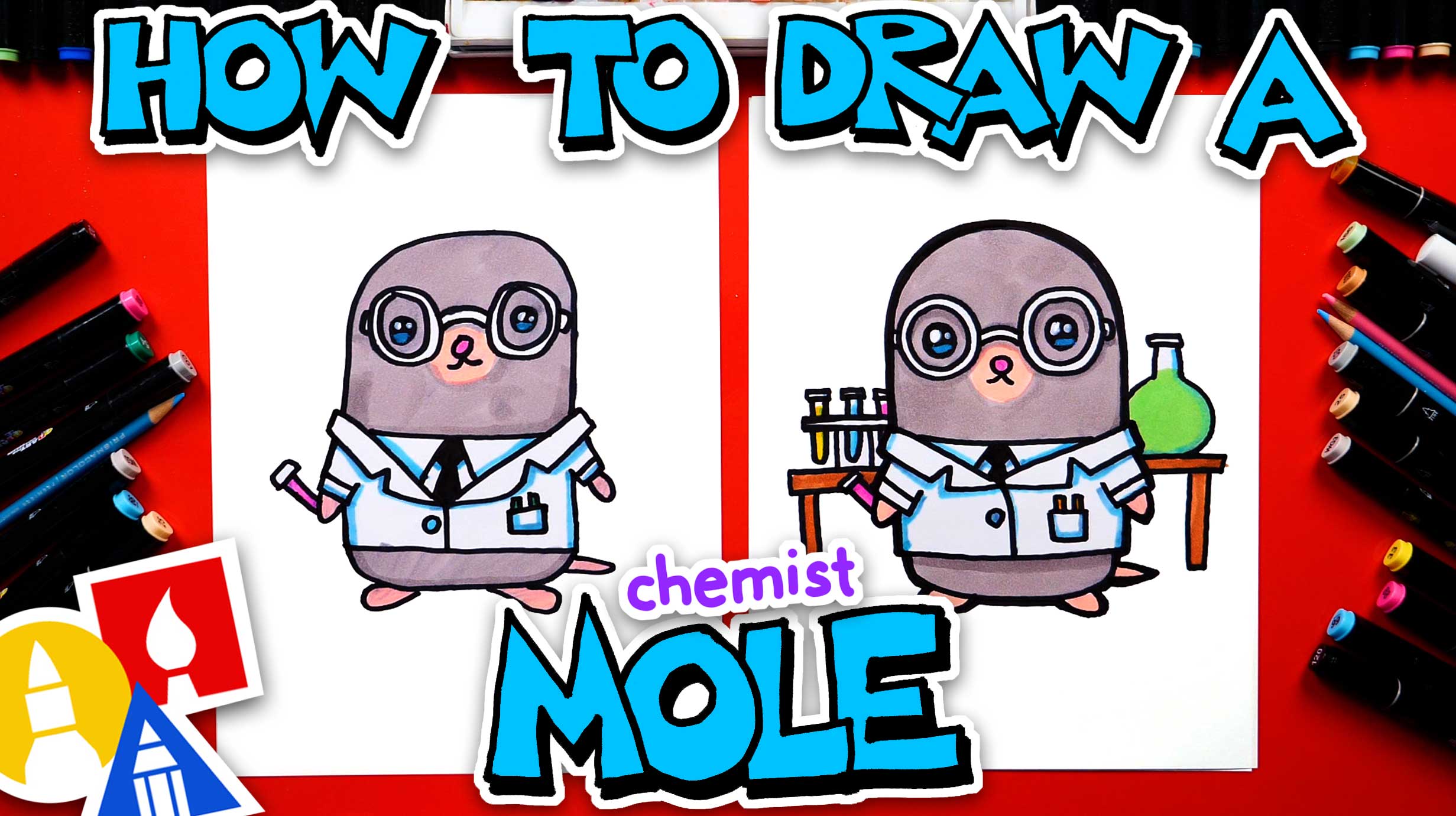 How To Draw A Mole Chemist - Art For Kids Hub