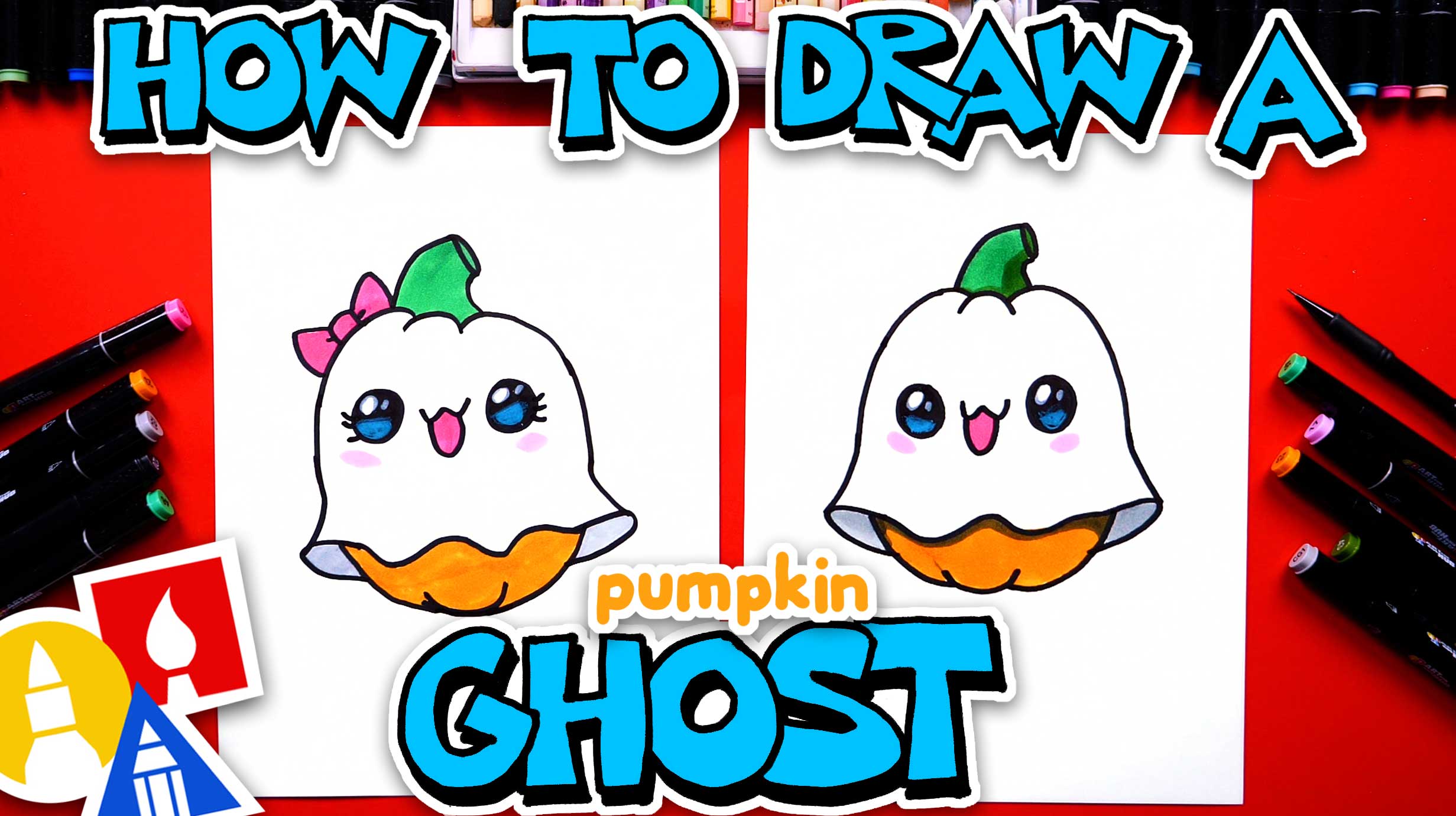 How To Draw A Pumpkin Ghost - Art For Kids Hub