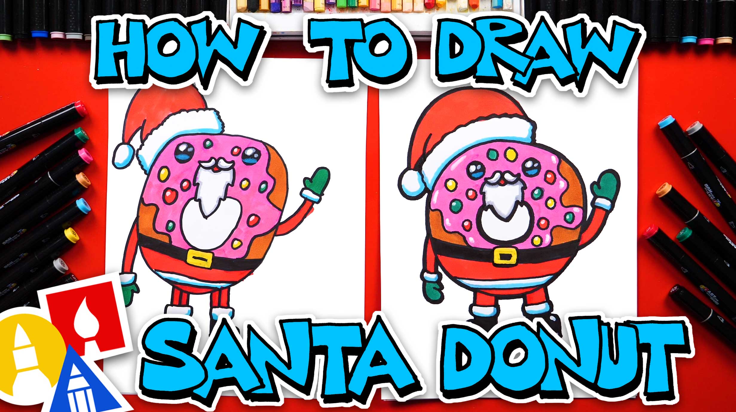 How To Draw Santa Donut - Art For Kids Hub