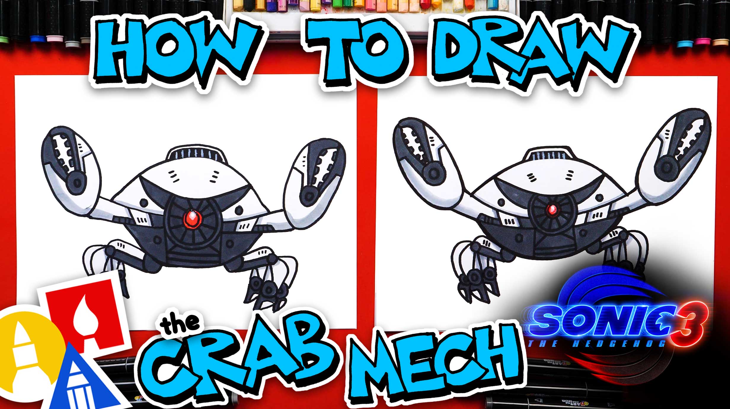 How To Draw The Crab Mech From Sonic The Hedgehog 3 Movie - Art For ...