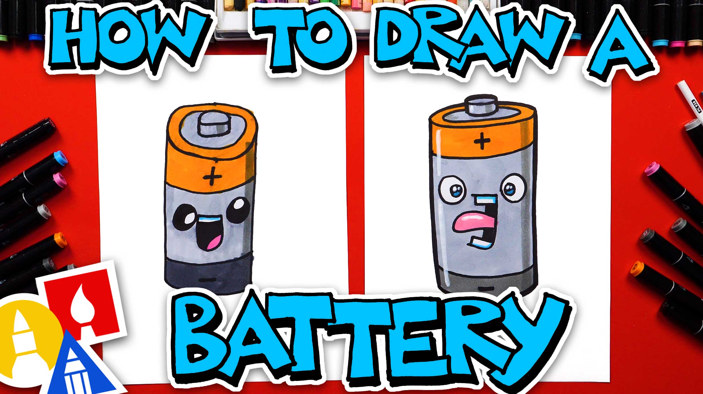 How To Draw A Battery - Art For Kids Hub