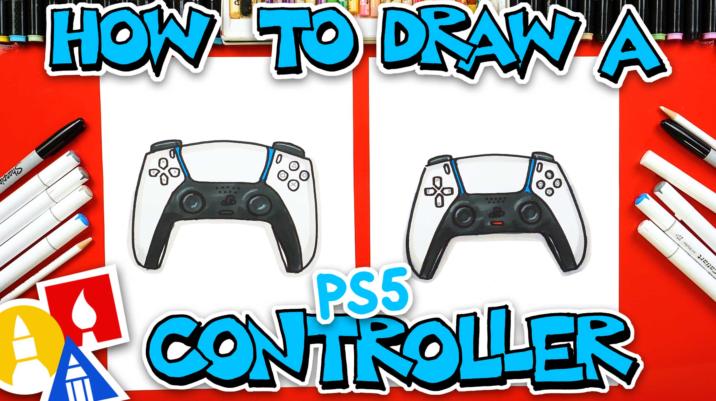 How To Draw A PS5 Controller - Art For Kids Hub