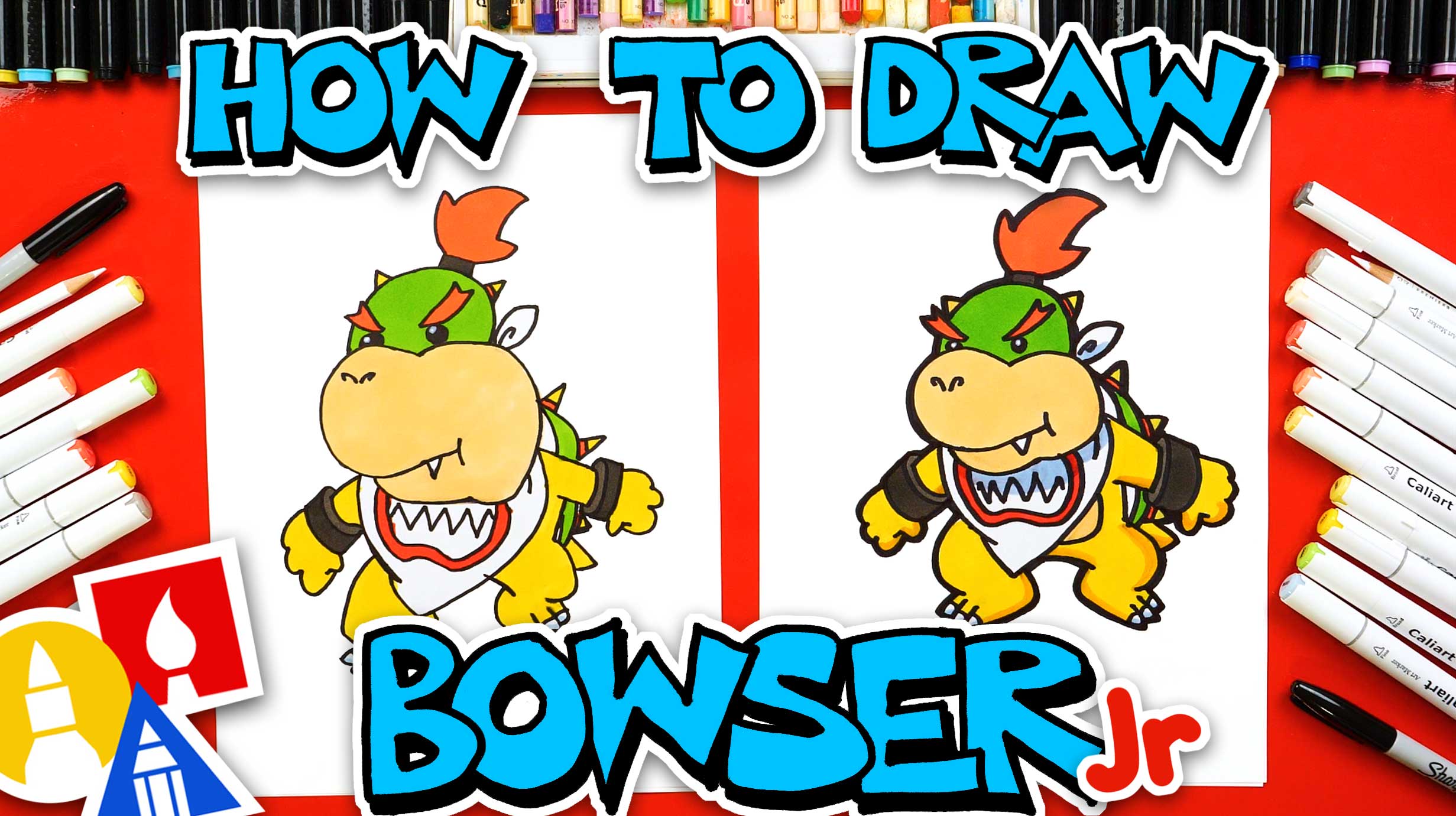 How To Draw Bowser Jr From Mario - Art For Kids Hub
