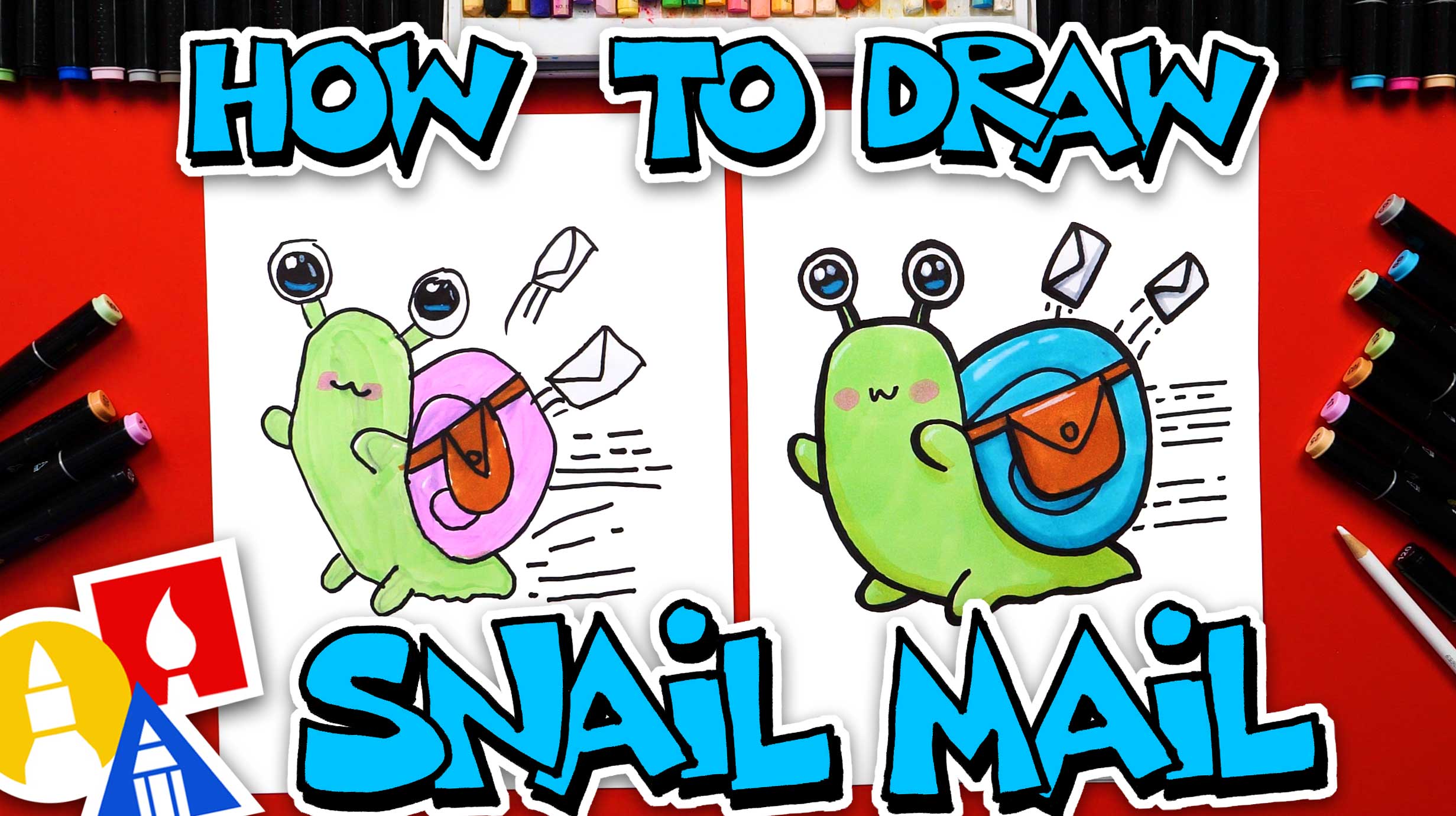 How To Draw Snail Mail - Art For Kids Hub