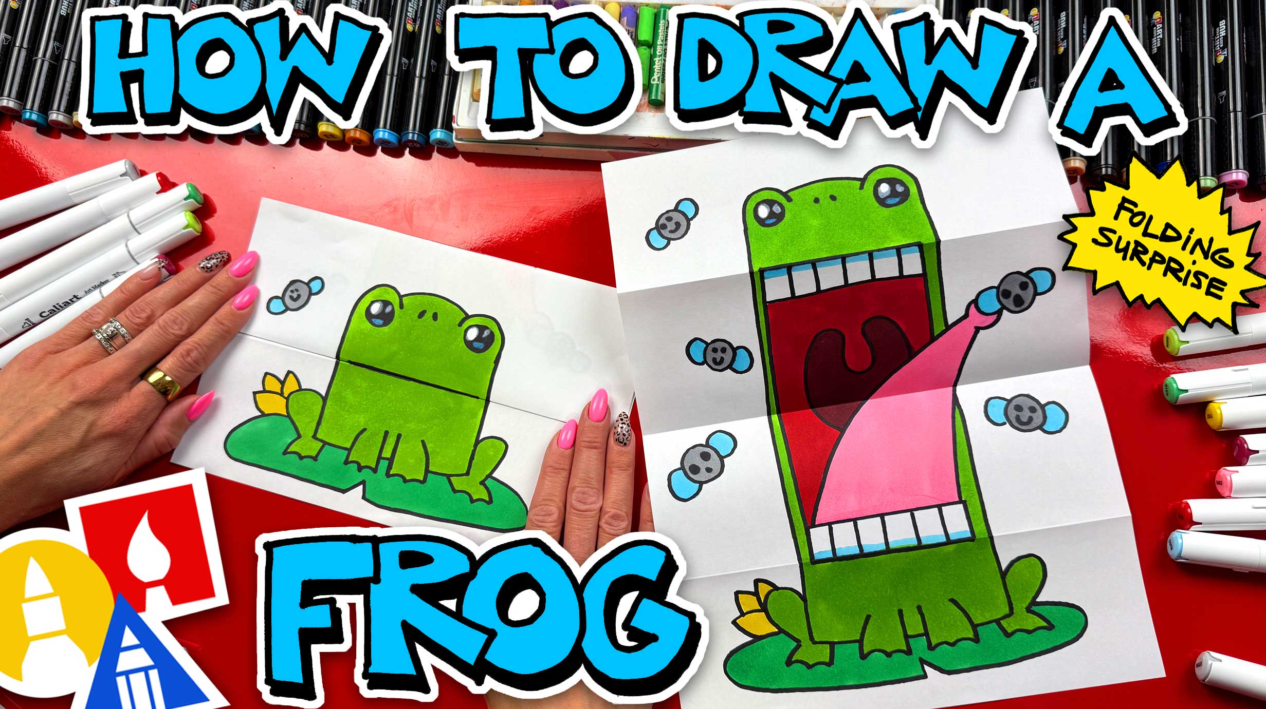 How To Draw A Frog Folding Surprise - Art For Kids Hub