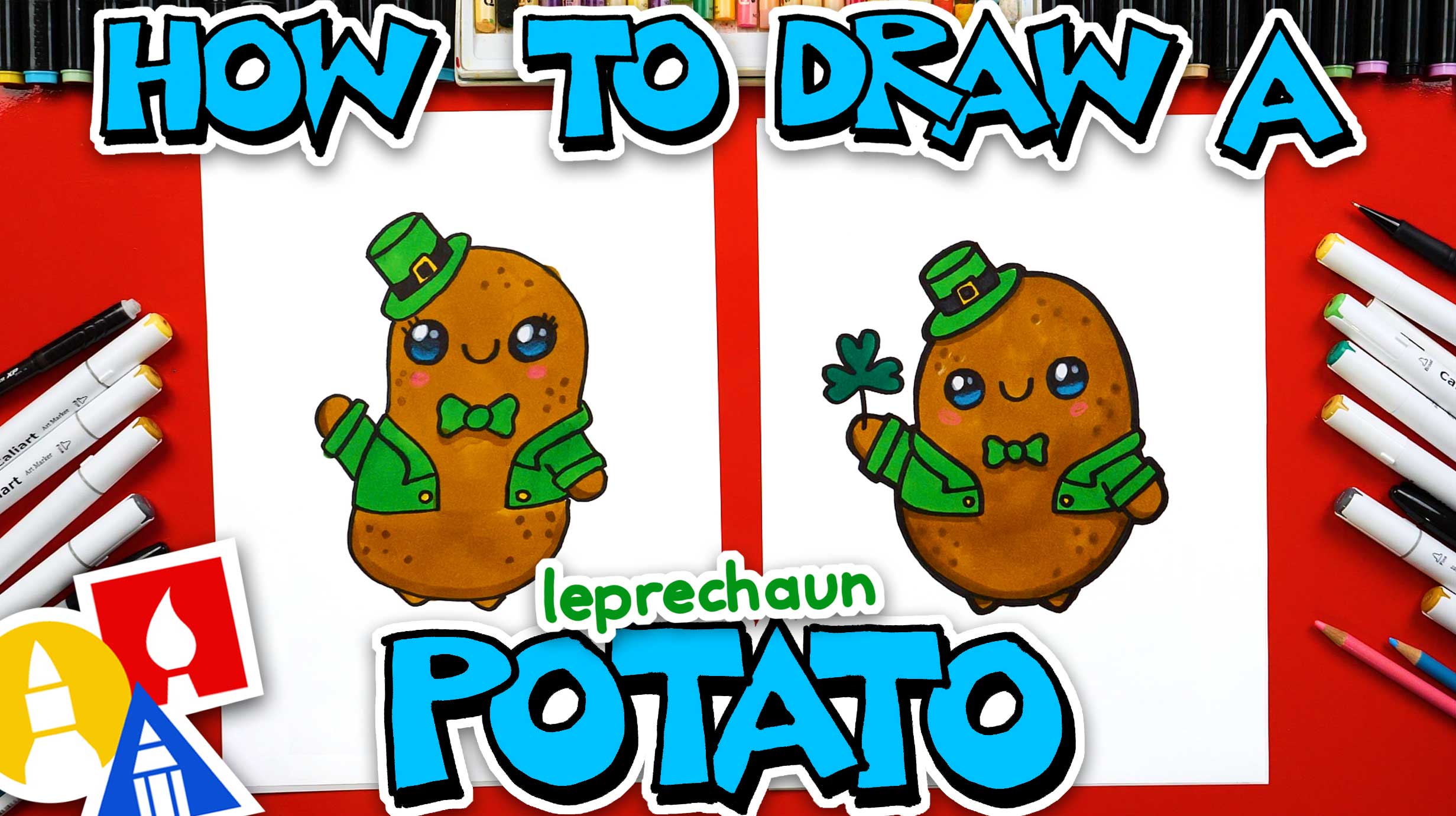 How To Draw A Funny Leprechaun Potato - Art For Kids Hub