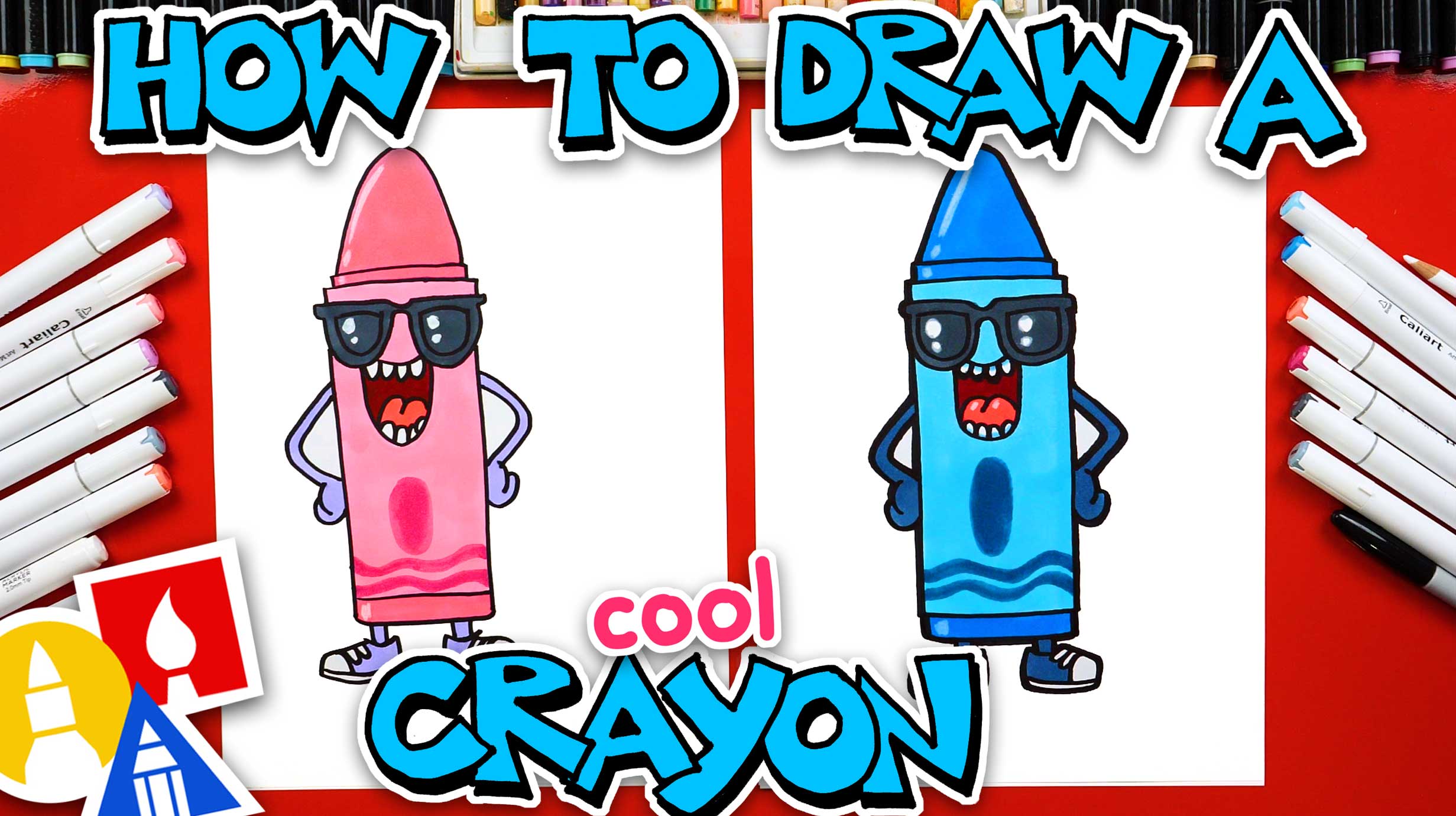 How To Draw A Cool Crayon - Art For Kids Hub