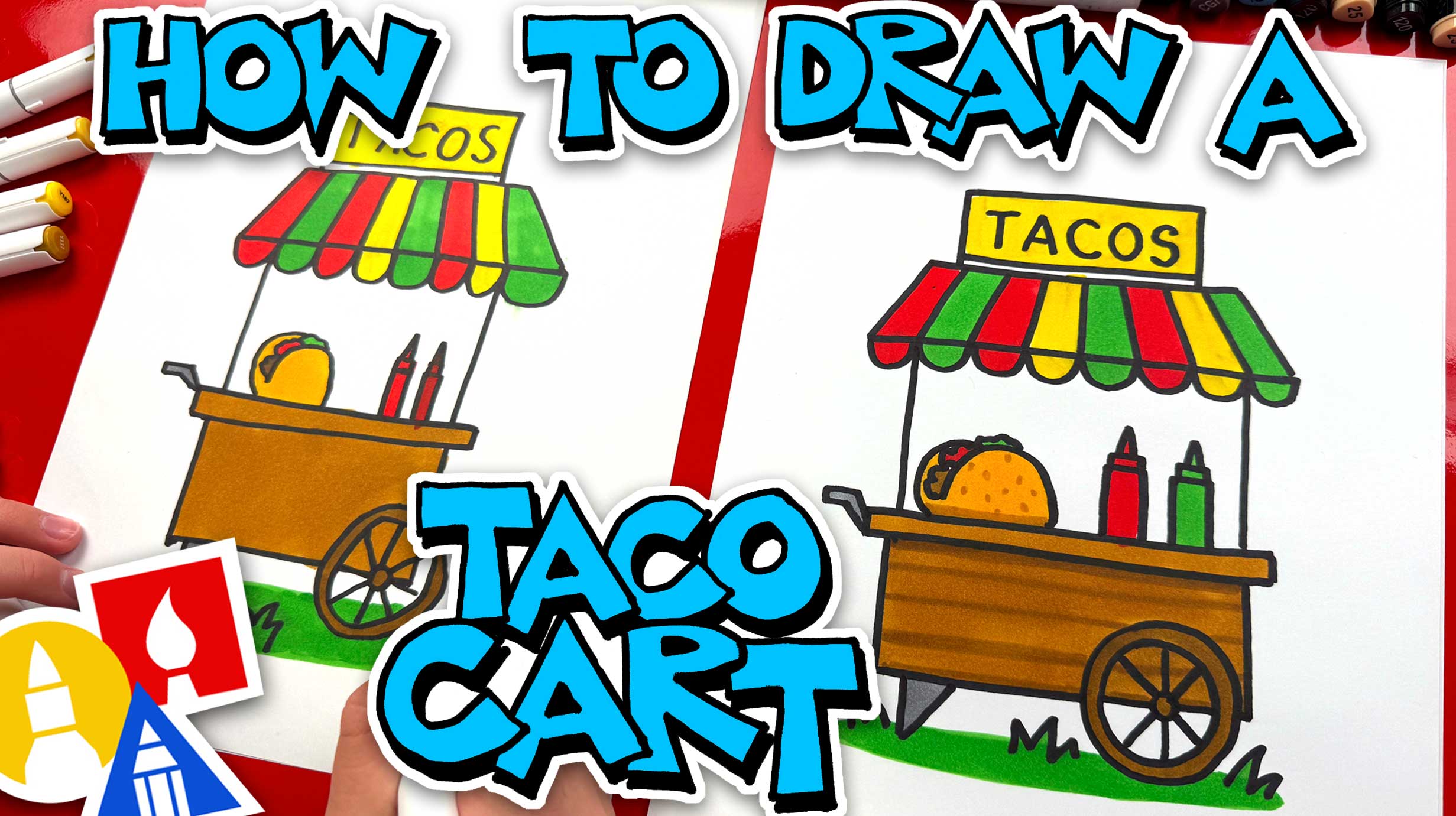 How To Draw A Taco Cart - Art For Kids Hub
