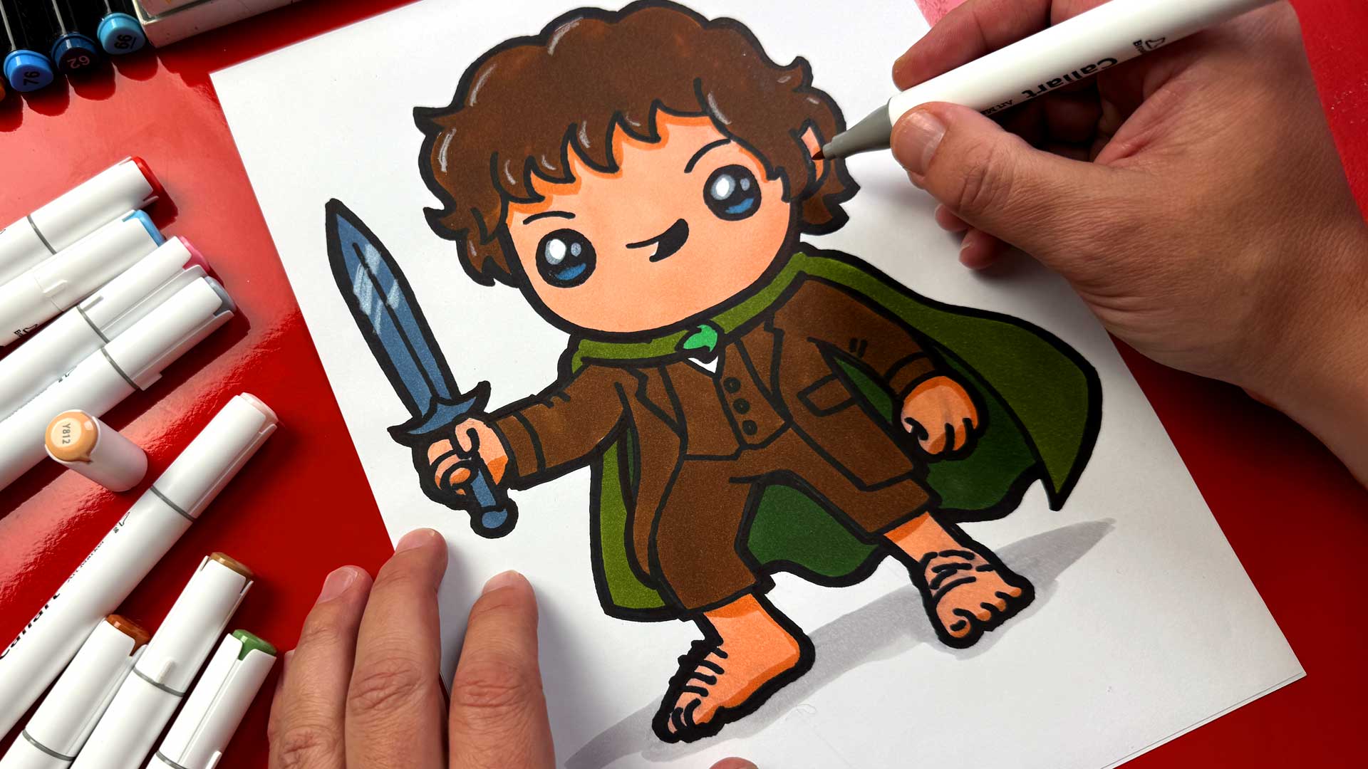 How To Draw Frodo From Lord Of The Rings - Art For Kids Hub