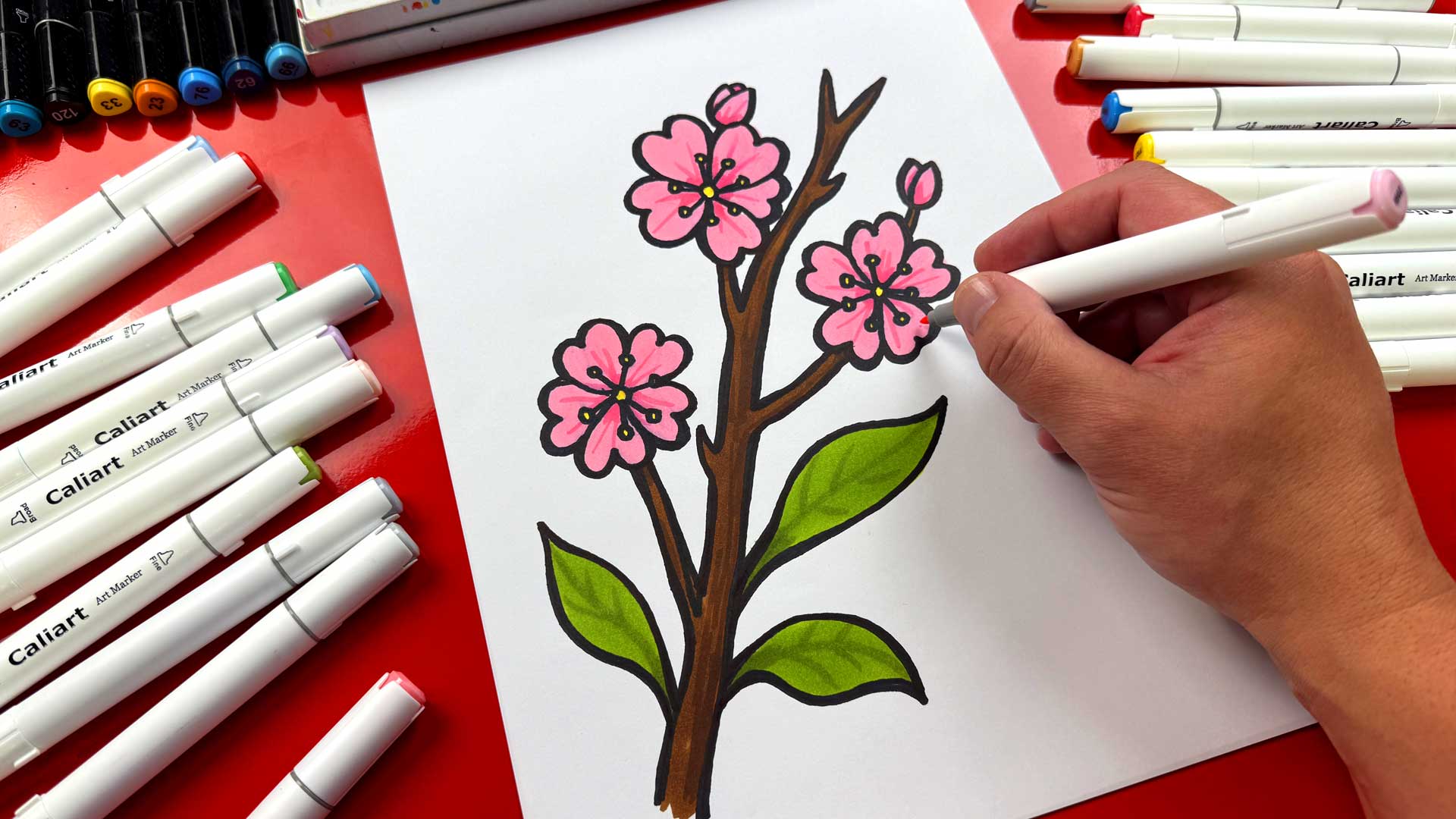 How To Draw Simple Cherry Blossoms - Art For Kids Hub