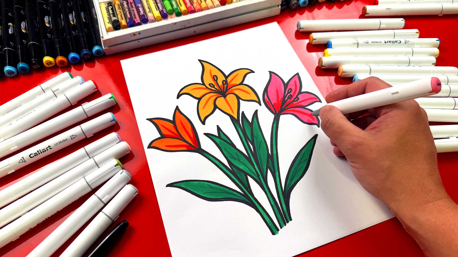 How To Draw Simple Lilies - Art For Kids Hub