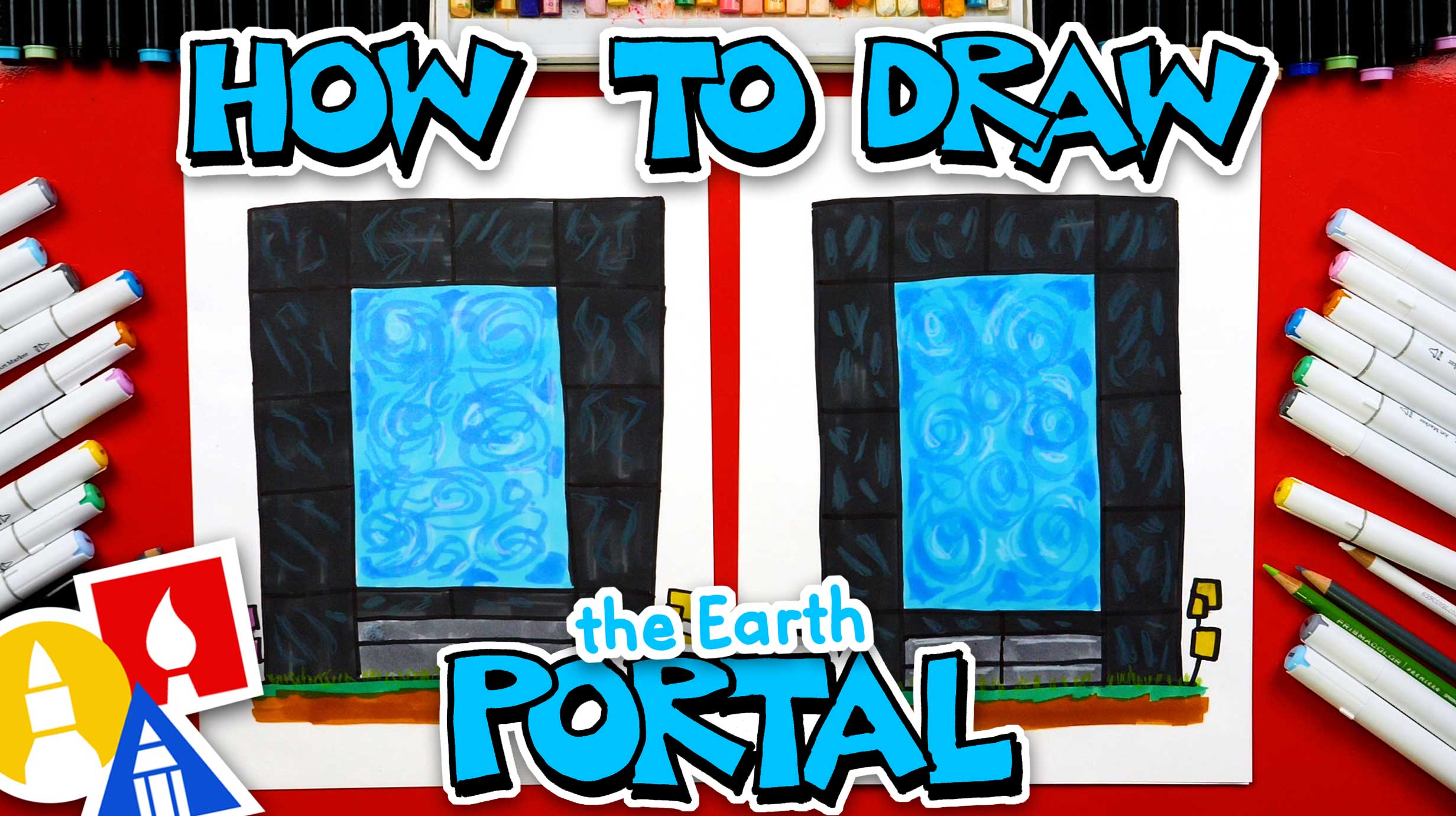 How To Draw The Earth Portal From The Minecraft Movie - Art For Kids Hub