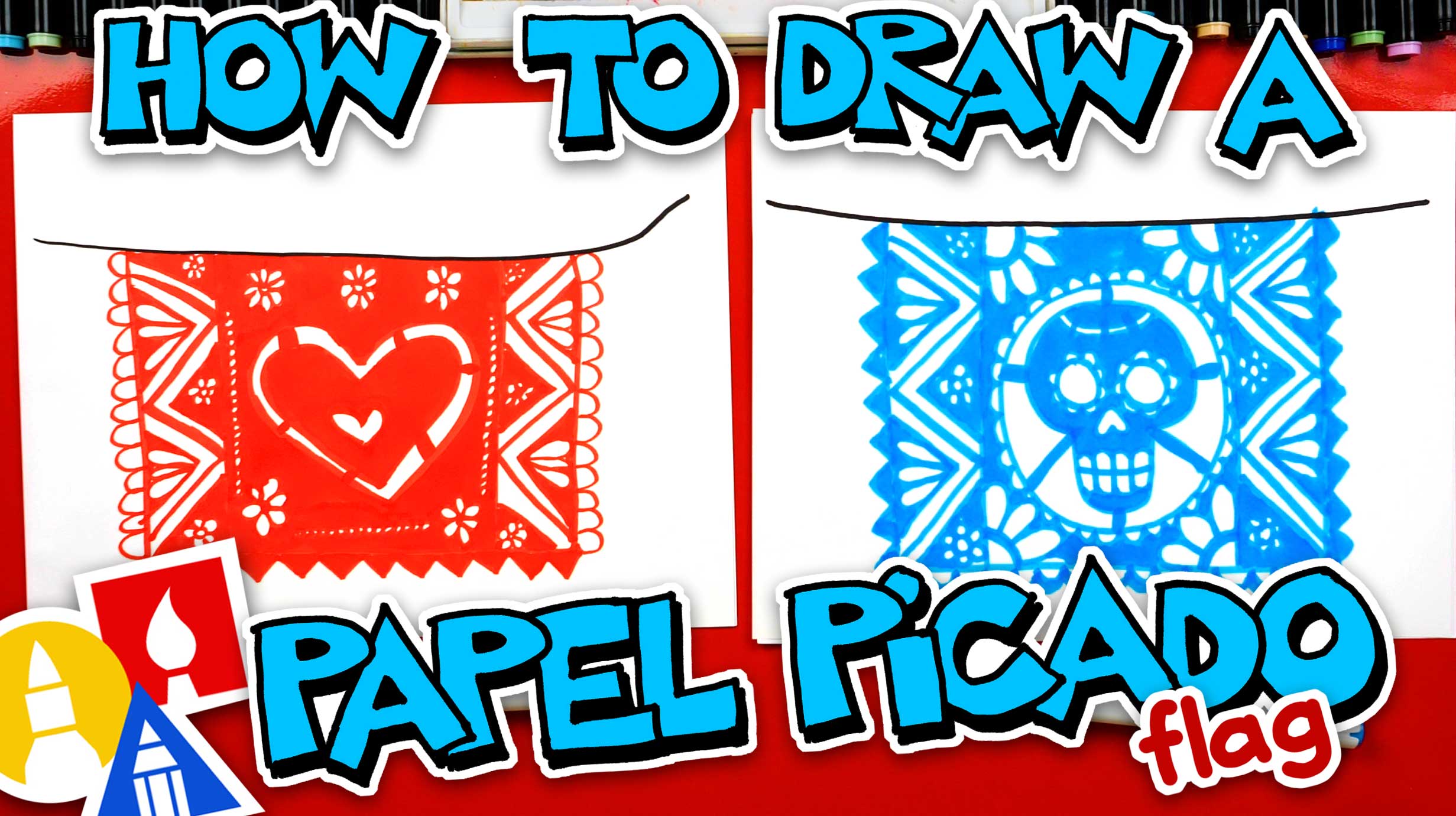 How To Draw Papel Picado Flags - Art For Kids Hub — Free Drawing ...