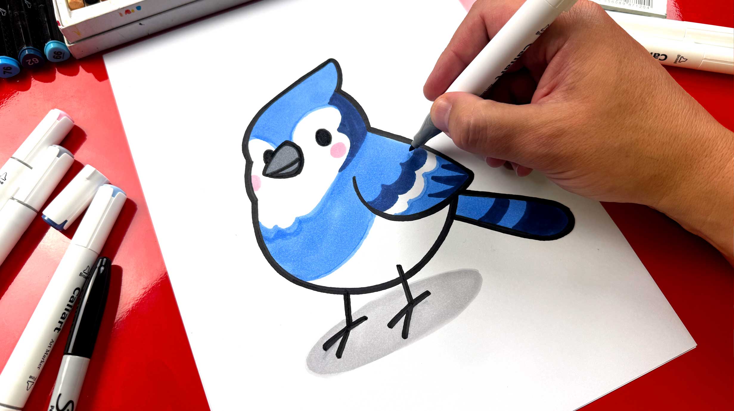 How To Draw A Cute Blue Jay Bird - Art For Kids Hub