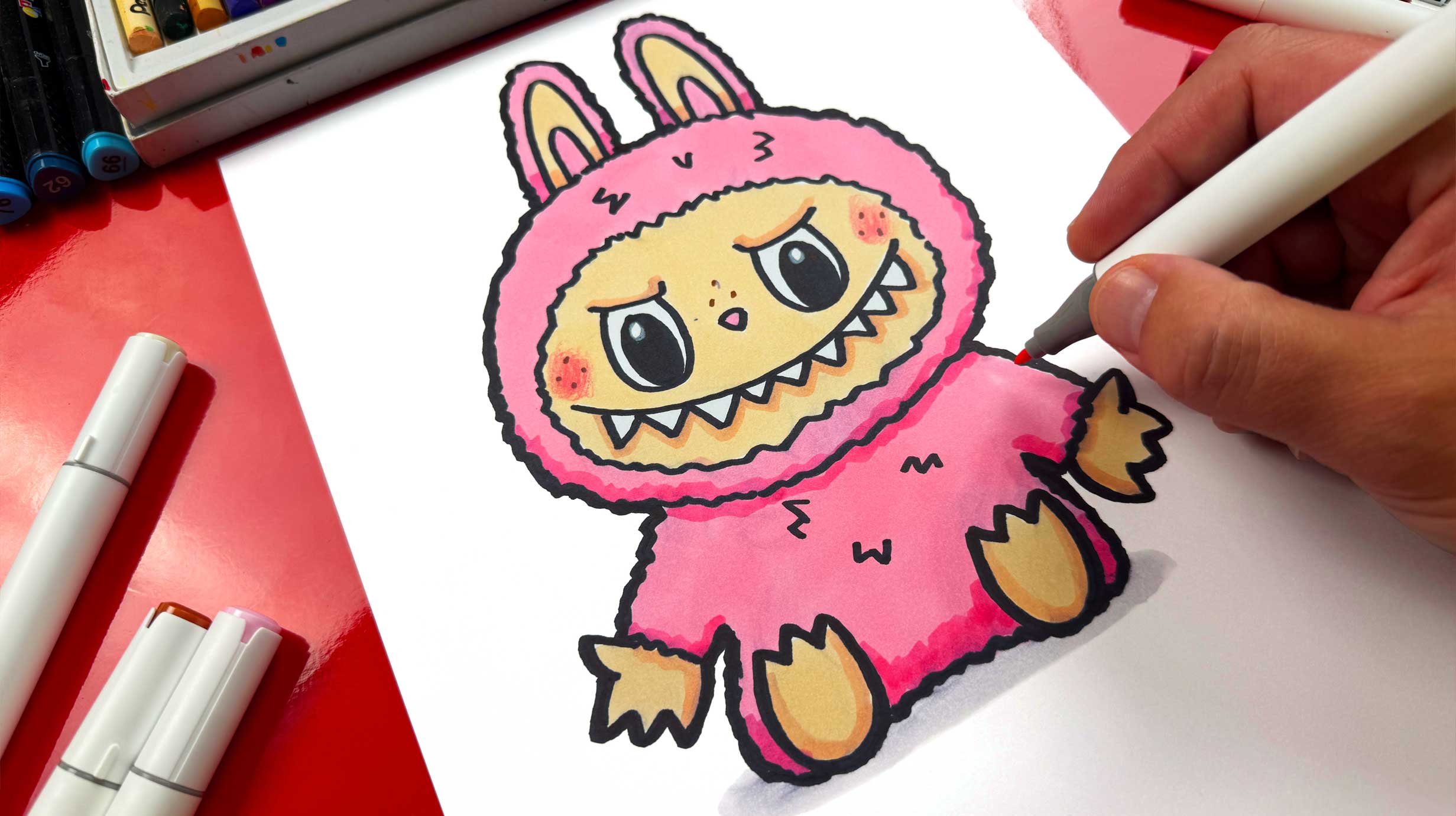 How To Draw A Labubu Monster - Have A Seat - Art For Kids Hub
