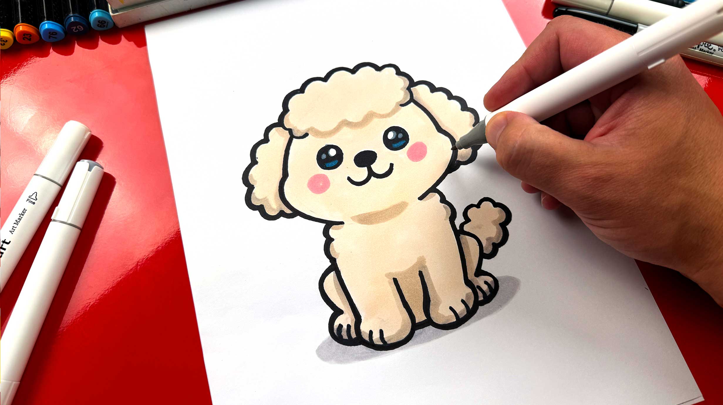 How To Draw A Poodle Puppy - Art For Kids Hub