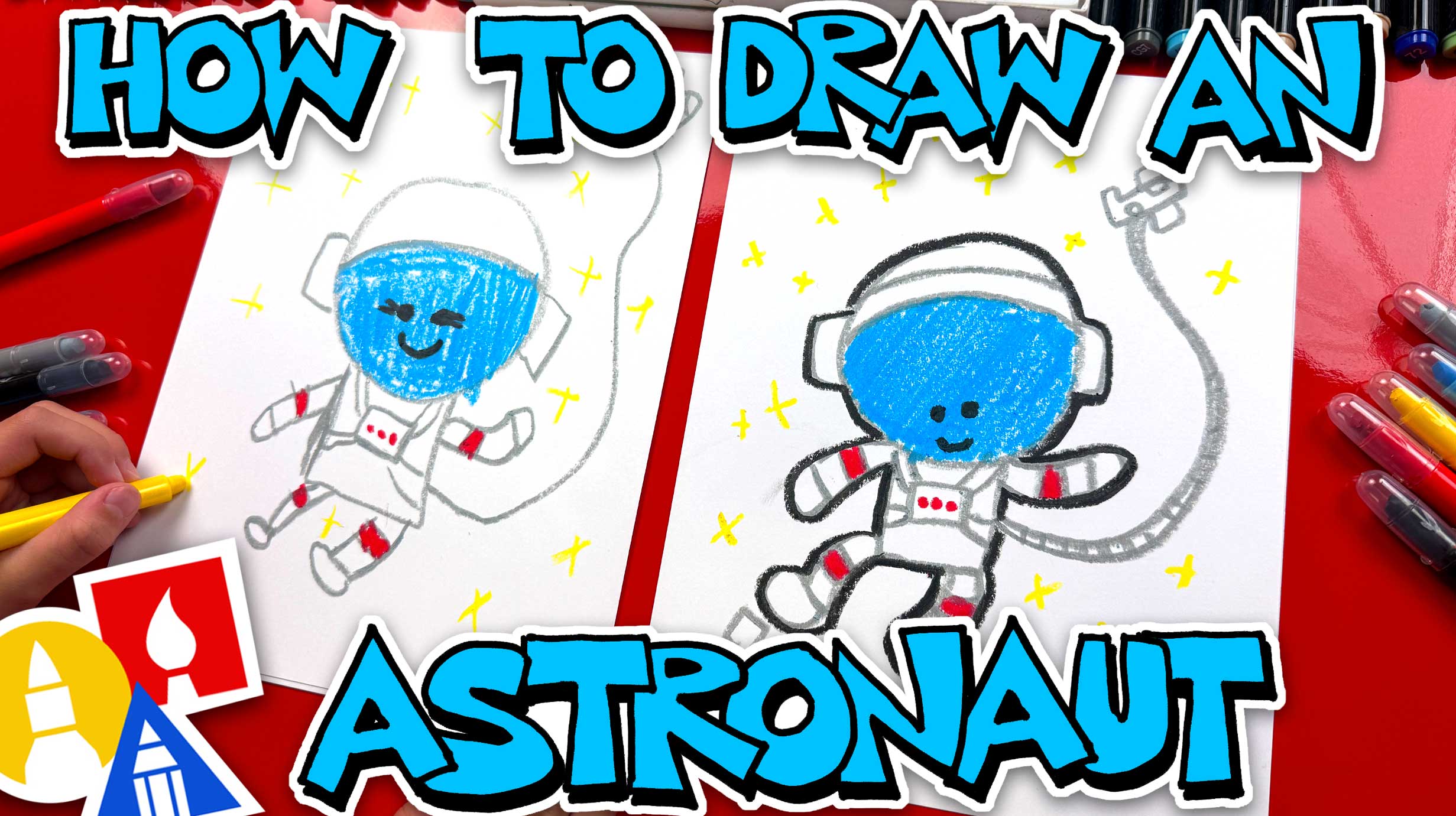 How To Draw A Super Simple Astronaut - Art For Kids Hub