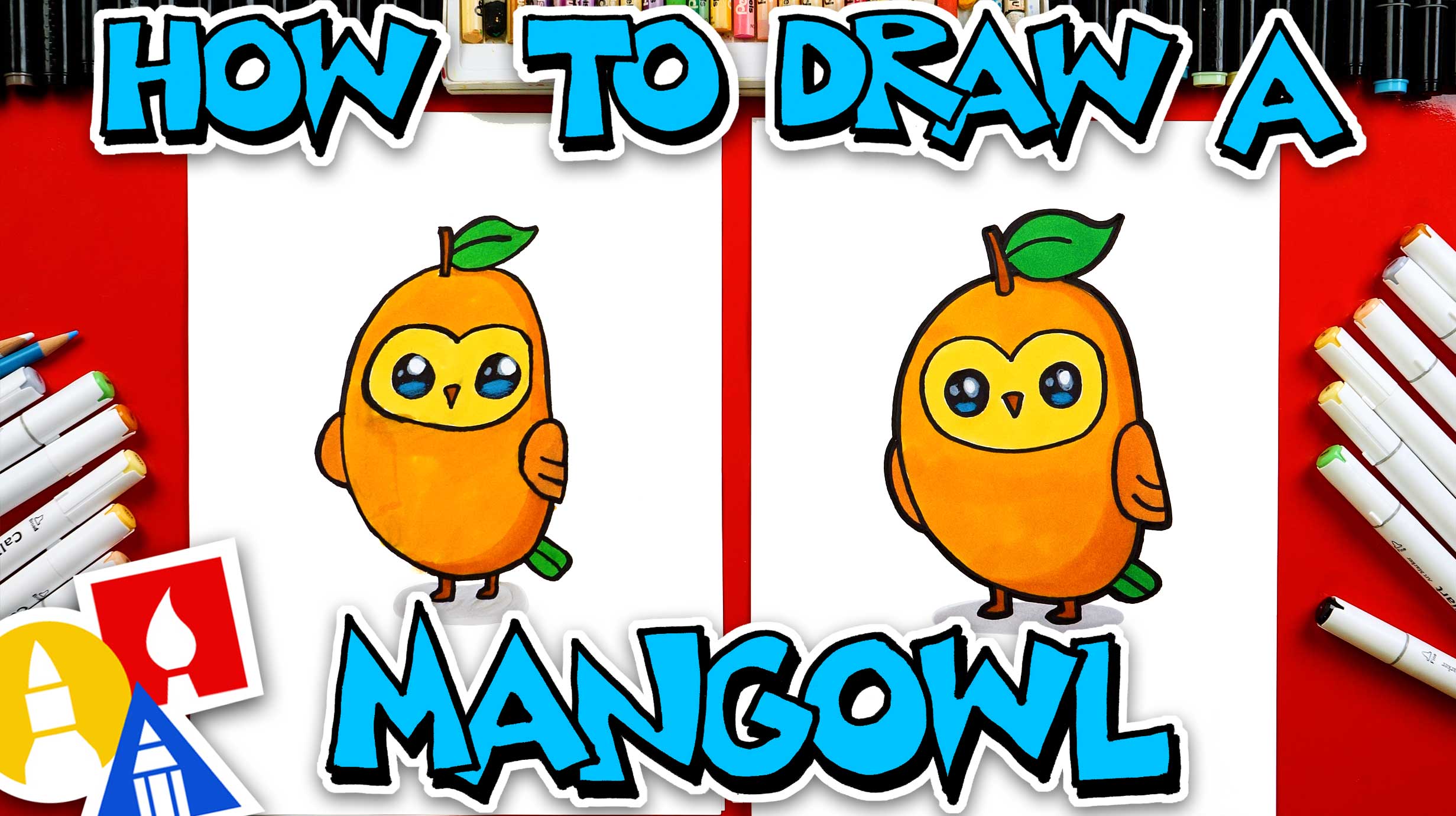 How To Draw A Mangowl - Mango + Owl - Art For Kids Hub