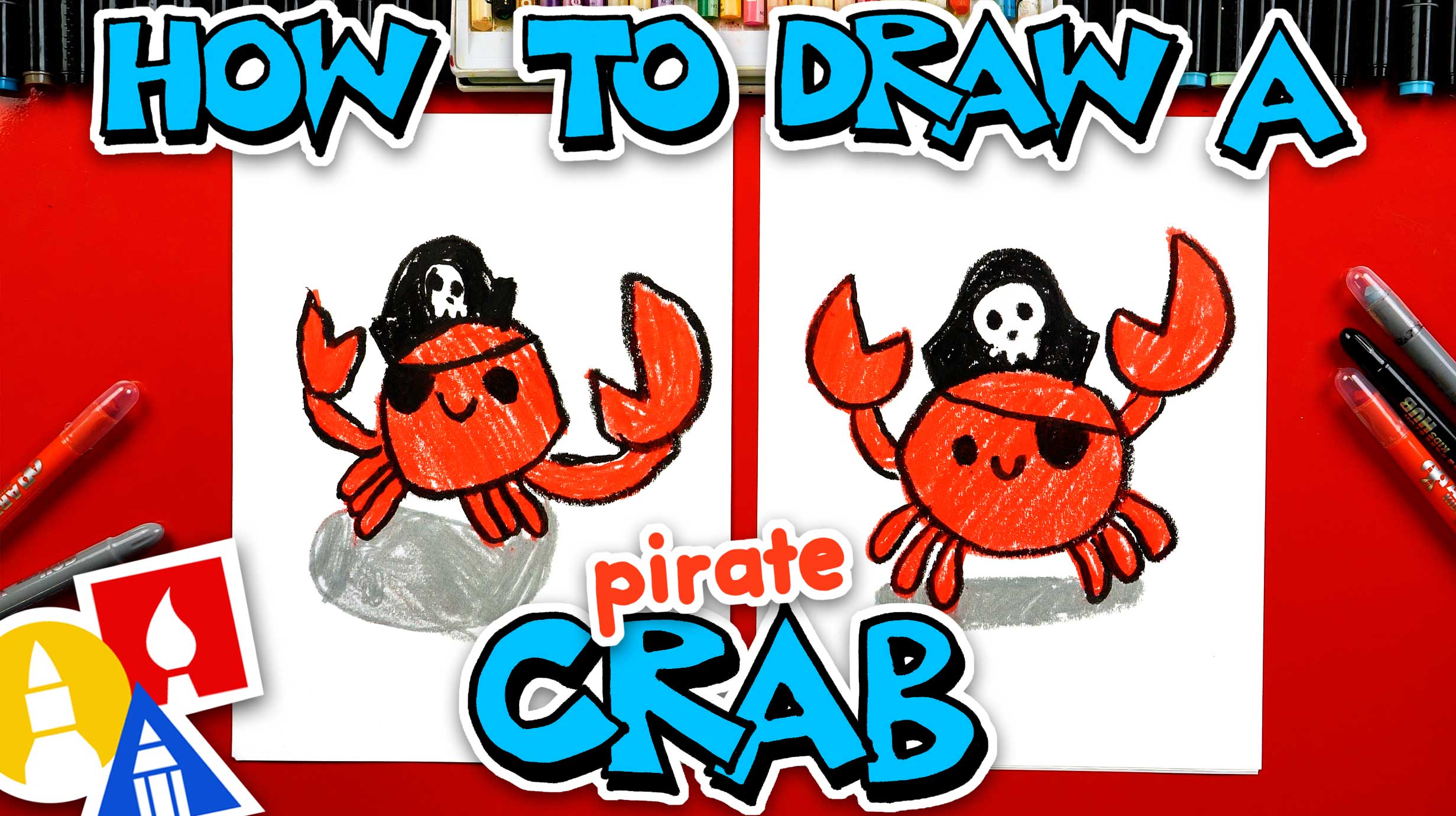 How To Draw A Pirate Crab - Art For Kids Hub