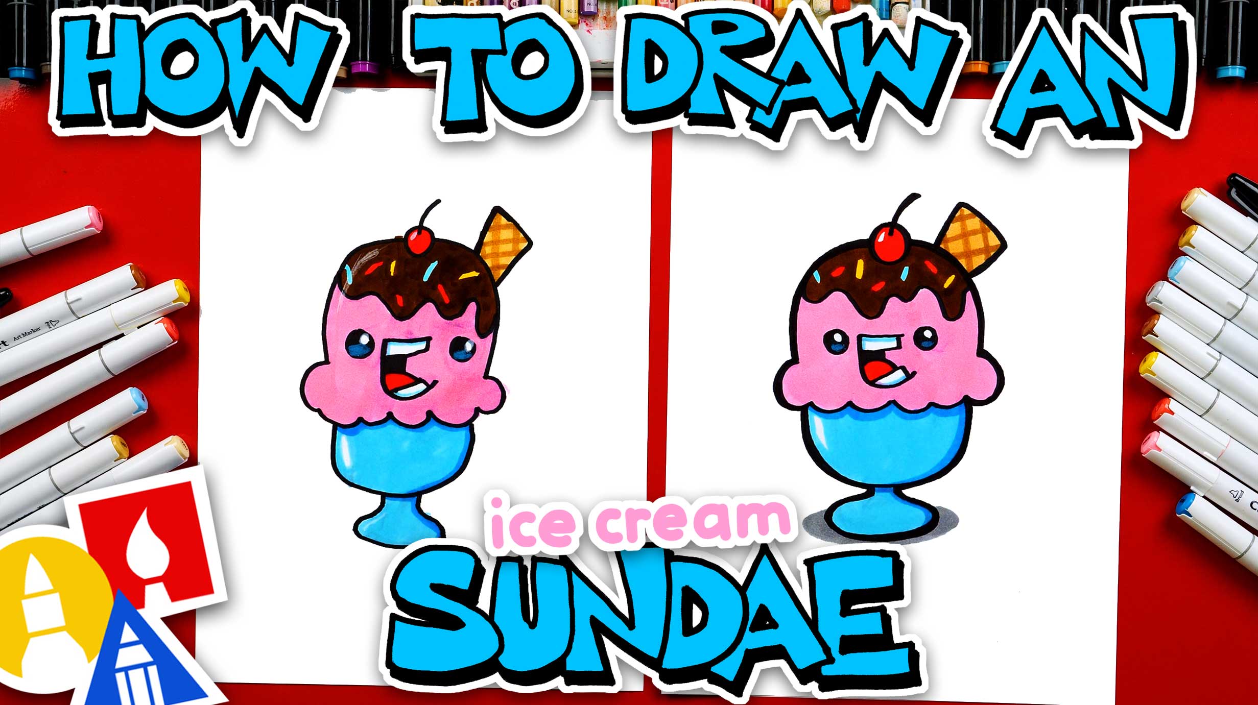How To Draw An Ice Cream Sundae - Art For Kids Hub