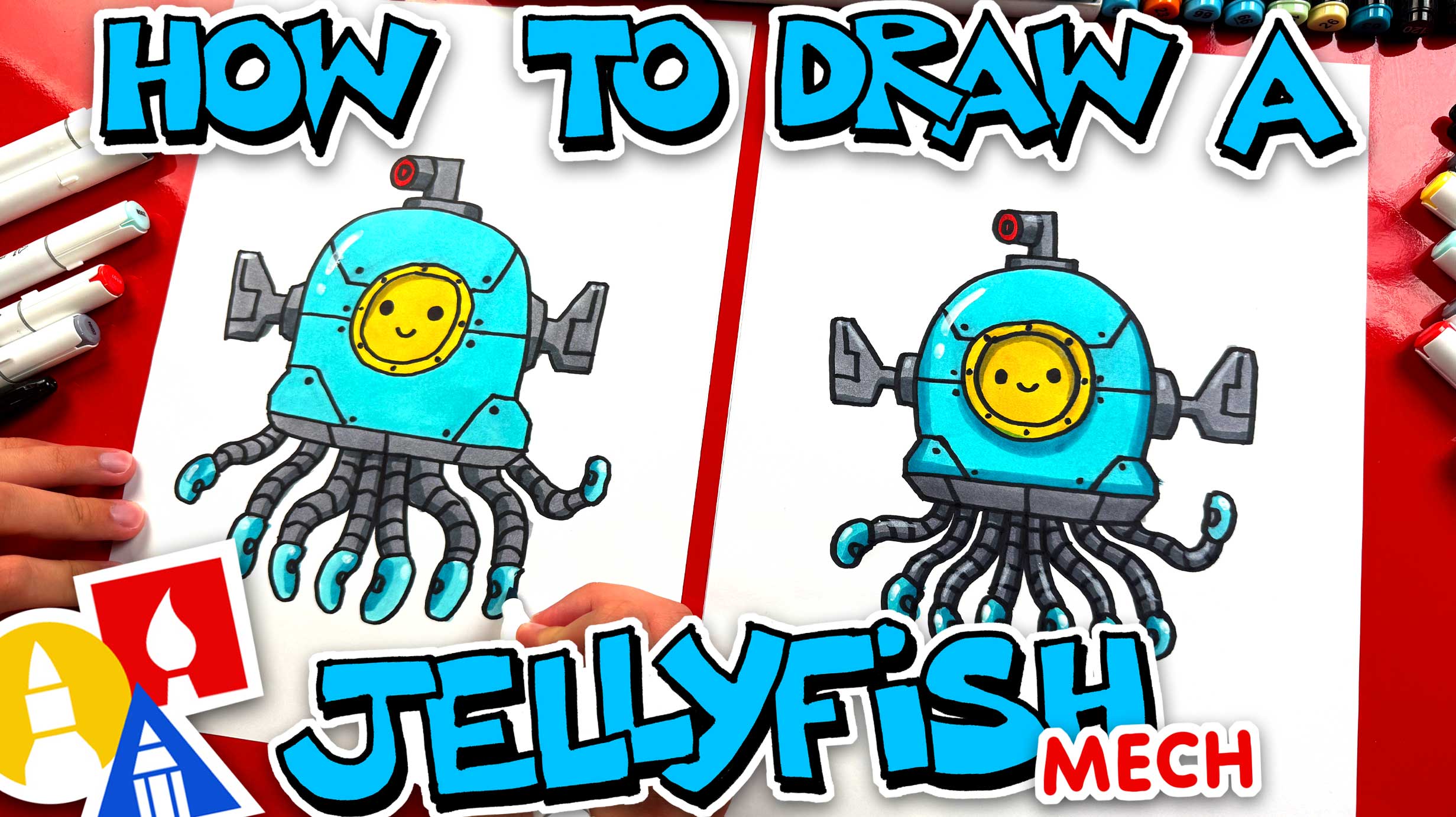 How To Draw A Jellyfish Mech - Art For Kids Hub
