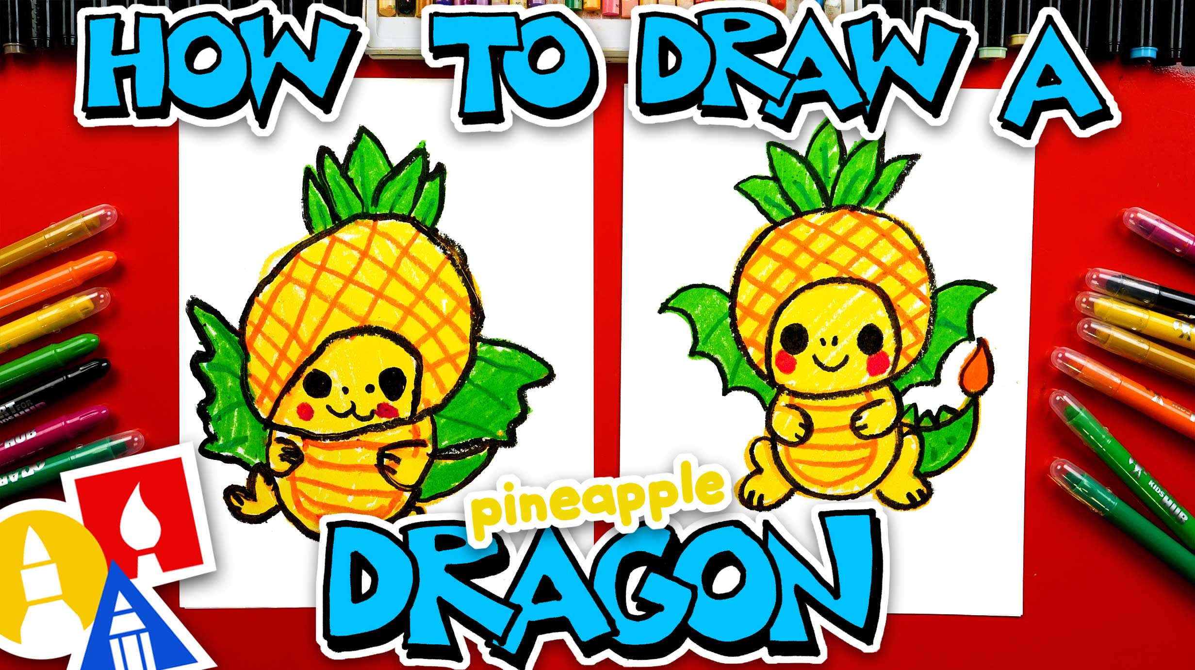How To Draw A Pineapple Dragon - Art For Kids Hub — Free Drawing ...