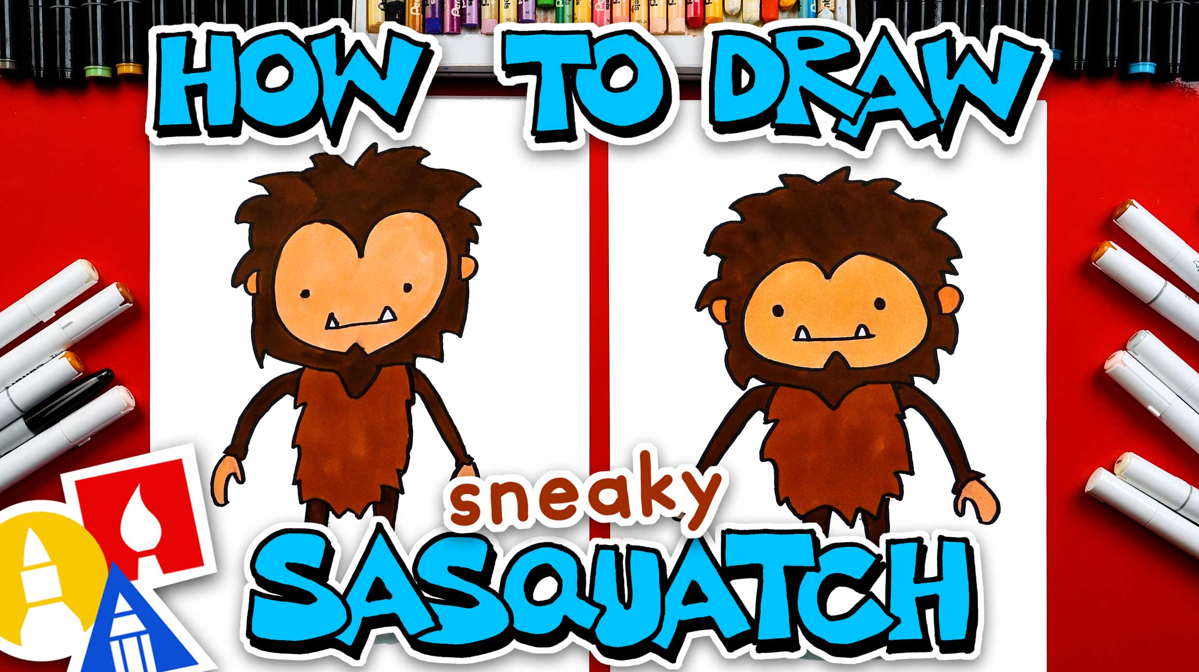 How To Draw Sneaky Sasquatch - Art For Kids Hub