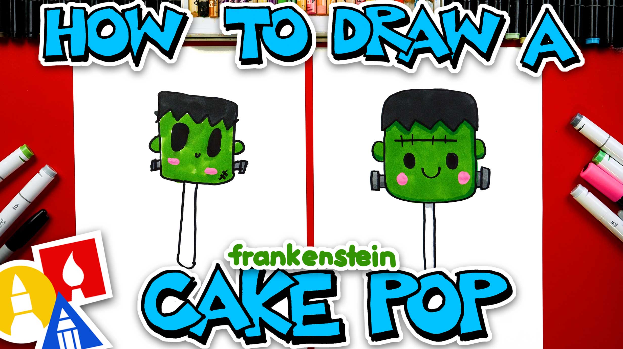How To Draw A Frankenstein Cake Pop - Art For Kids Hub — Free Drawing ...